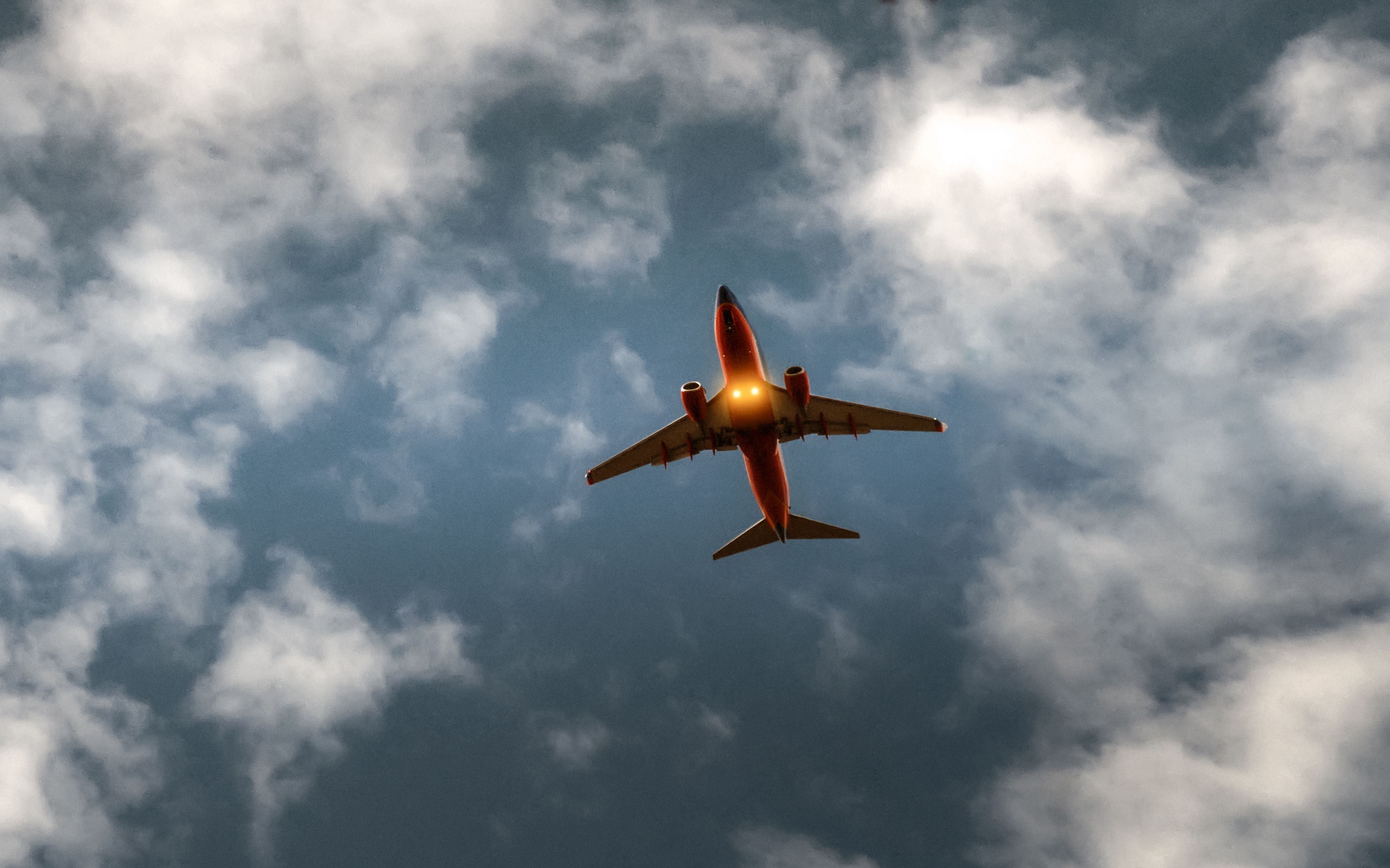 Download wallpaper 3840x2400 airplane, sky, clouds, flight 4k ultra hd ...