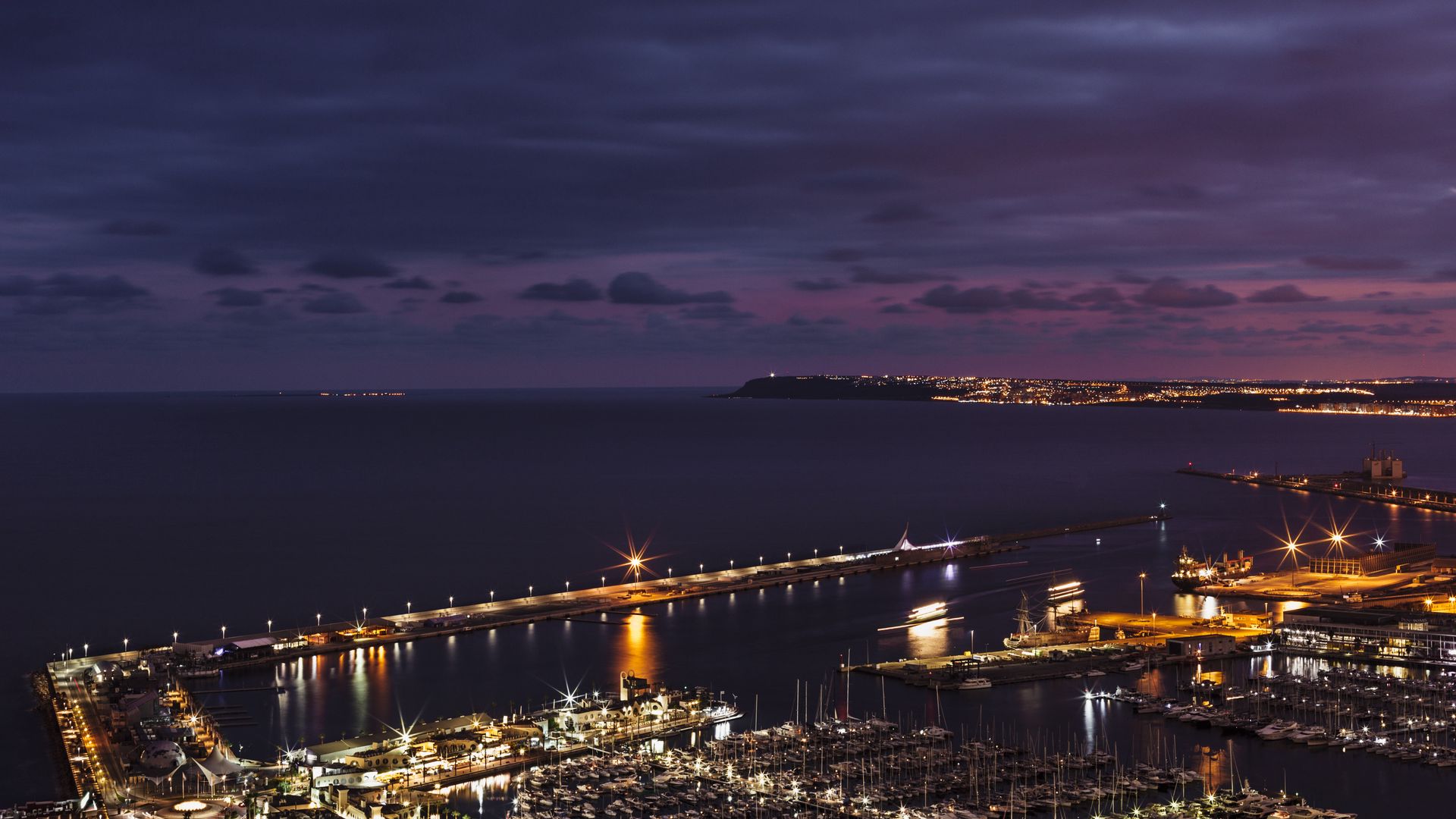Download wallpaper 1920x1080 alicante, spain, sea, night full hd, hdtv ...