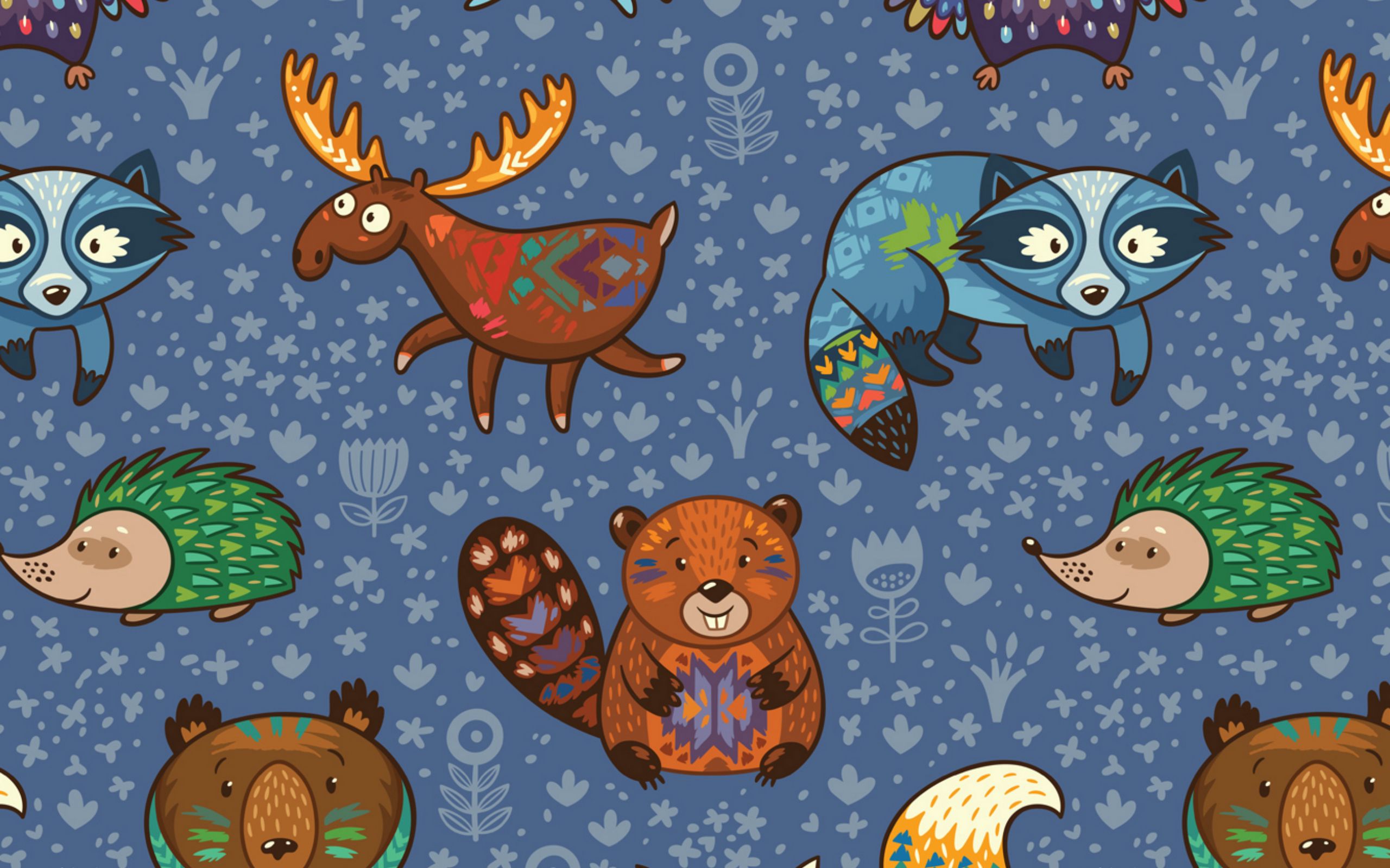 Download wallpaper 2560x1600 animals, pattern, colorful, vector ...