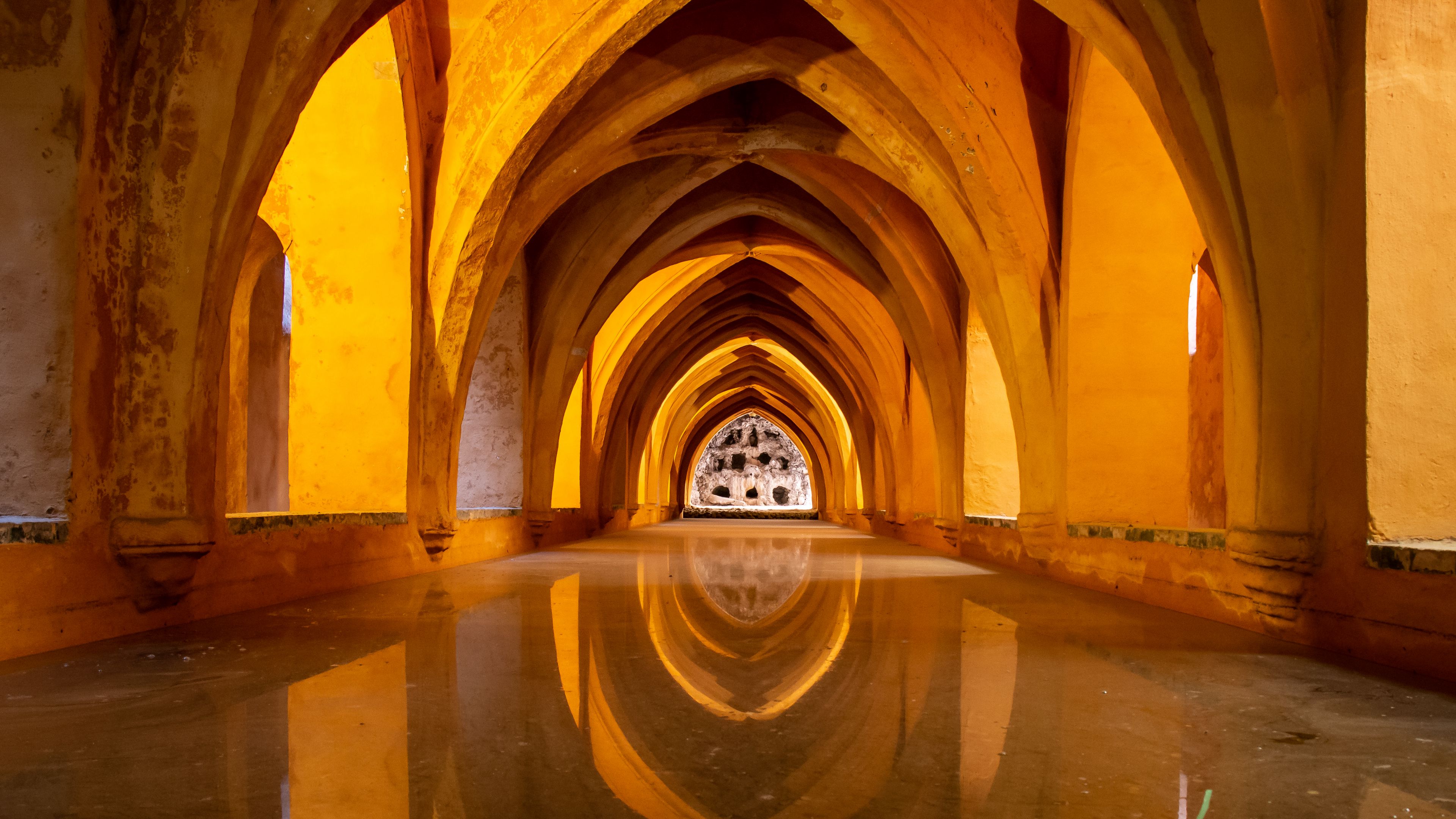Download wallpaper 3840x2160 arches, building, light, architecture ...