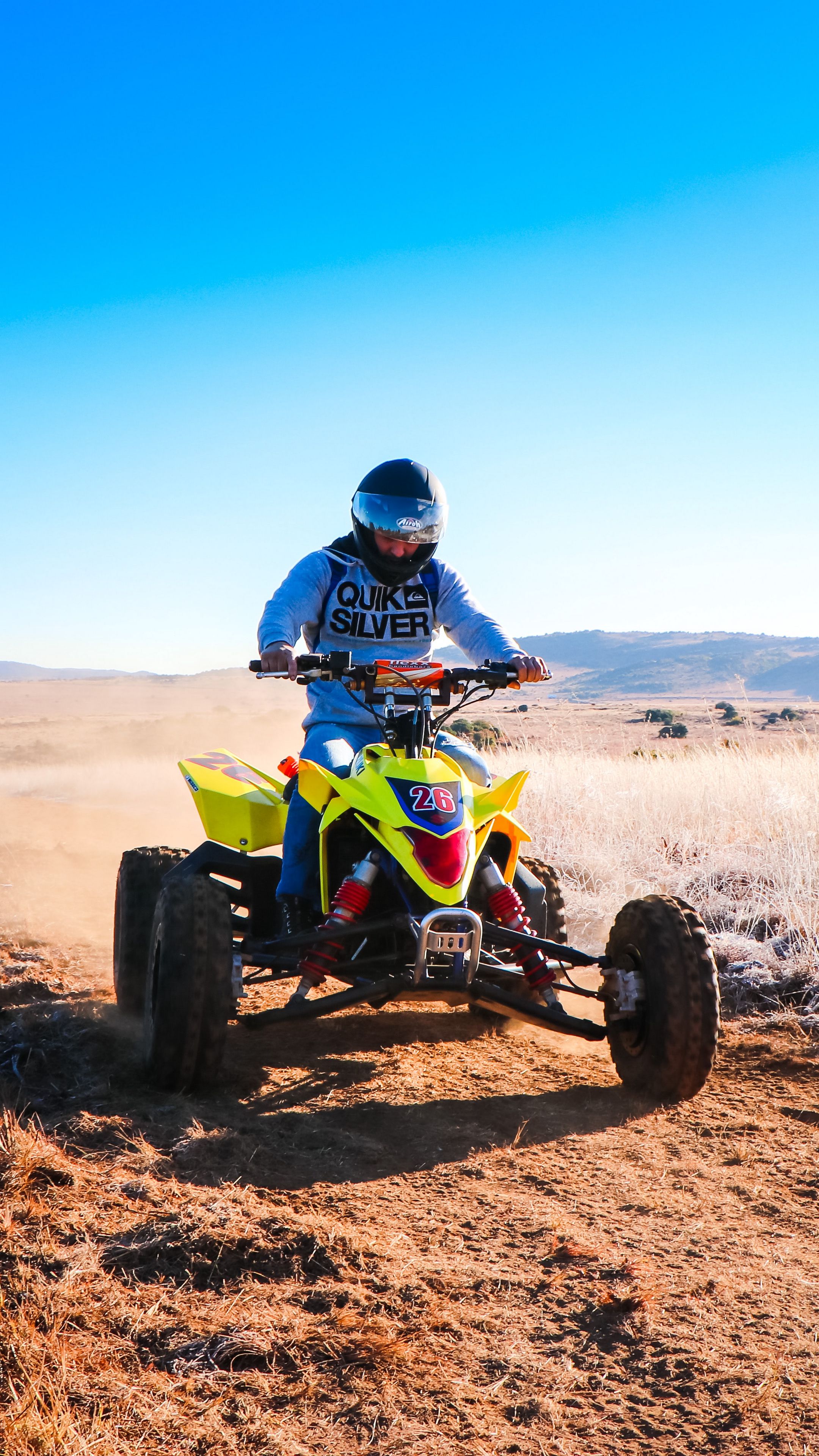 Download wallpaper 2160x3840 atv, man, offroad, extreme, road samsung ...