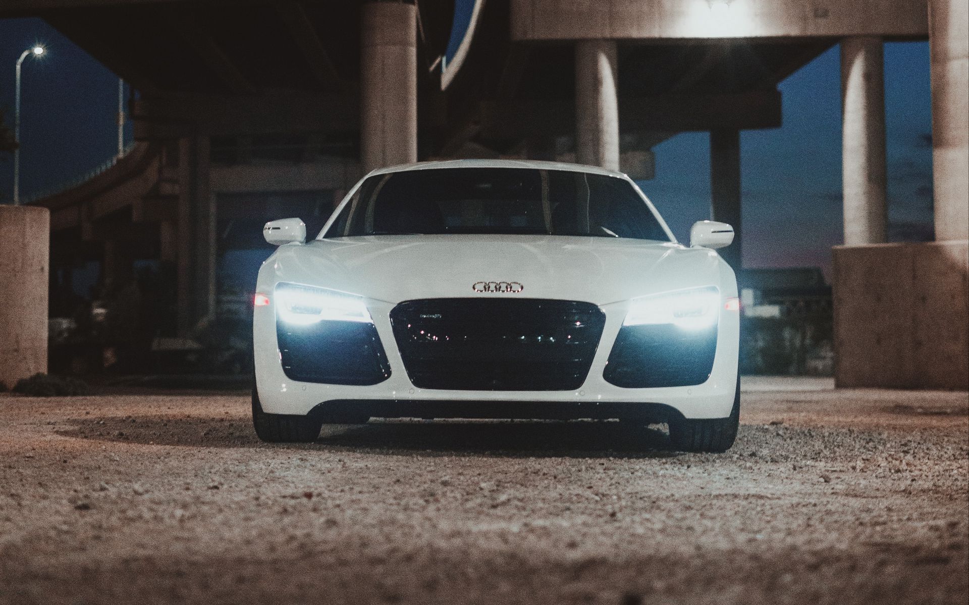 Download wallpaper 1920x1200 audi r8, audi, car, white, front view ...