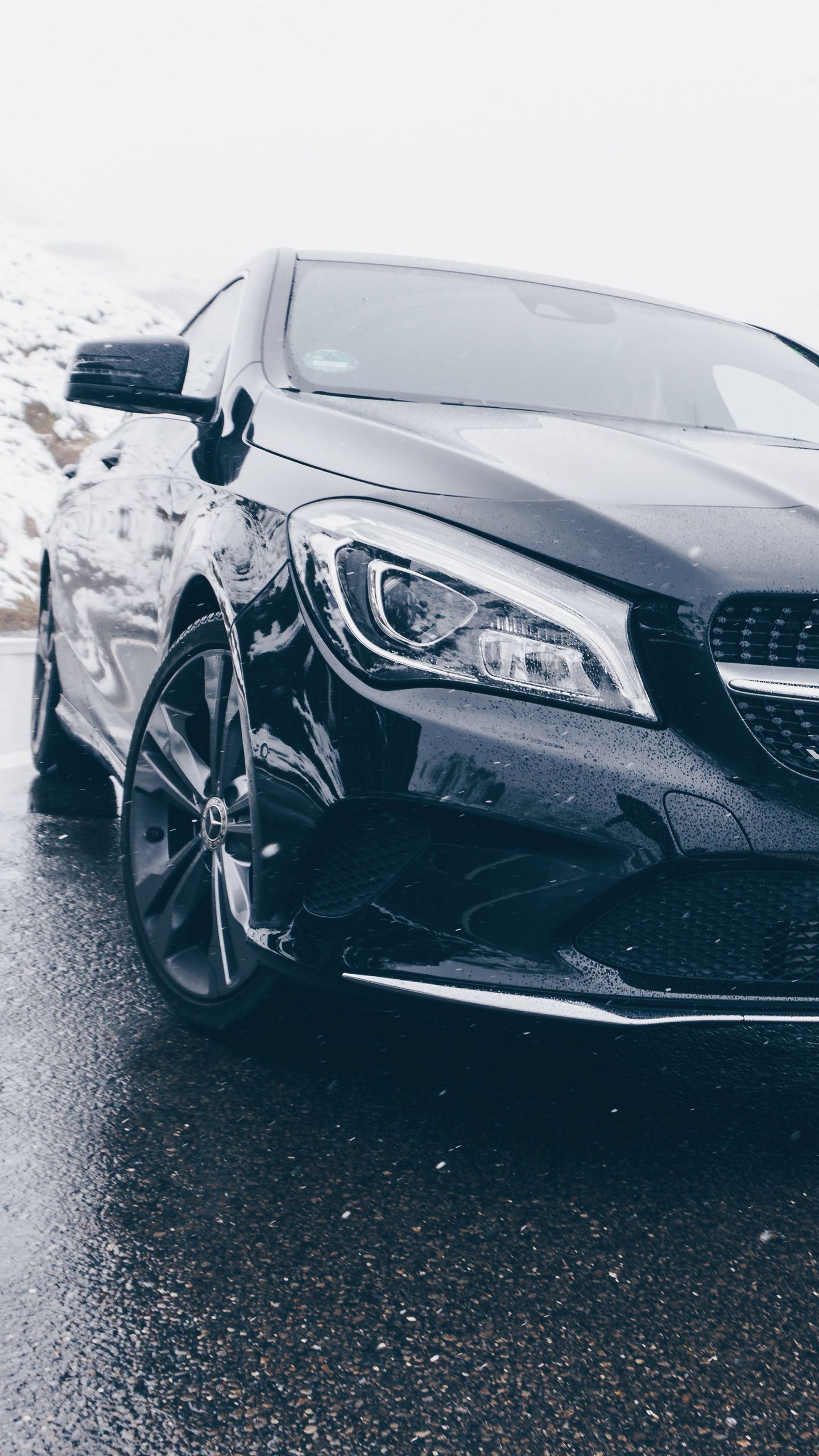 Download wallpaper 1440x2560 auto, side view, headlight, snow qhd ...