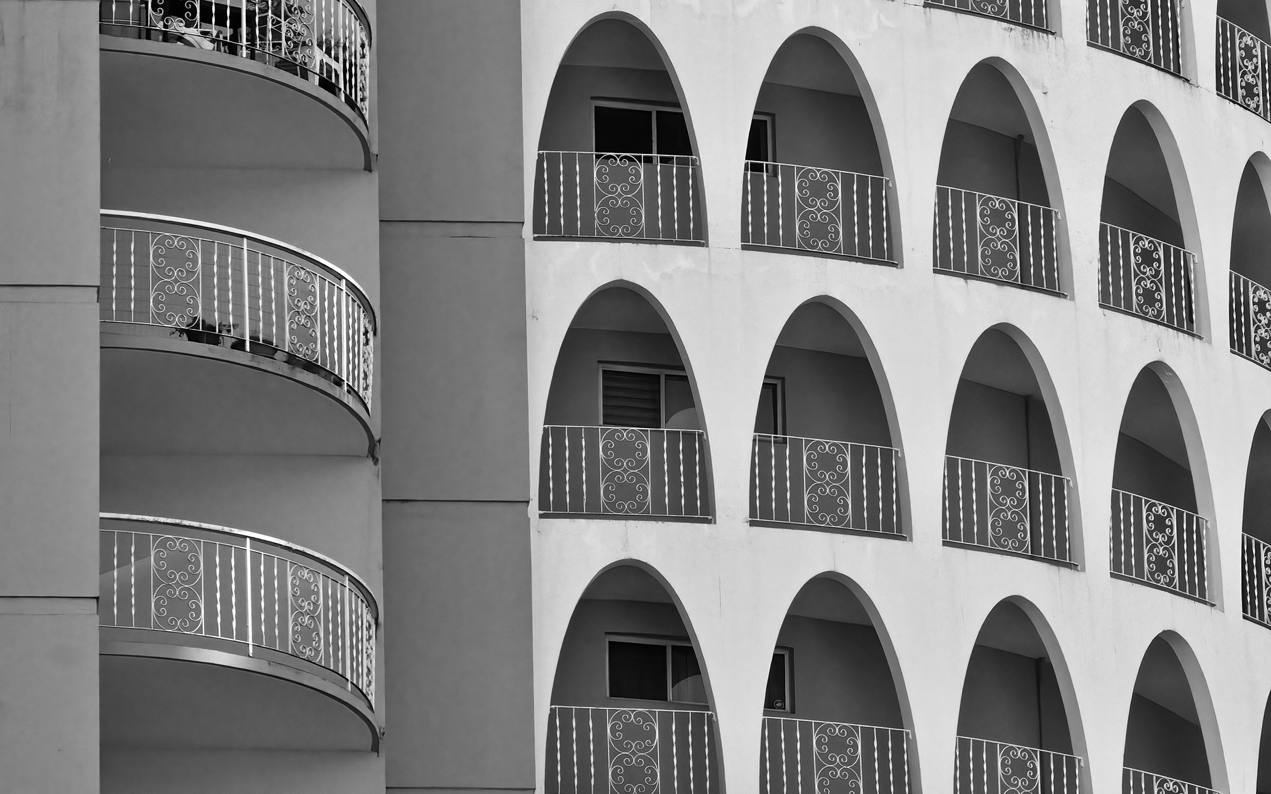 Download wallpaper 2560x1600 balconies, arches, facade, building ...