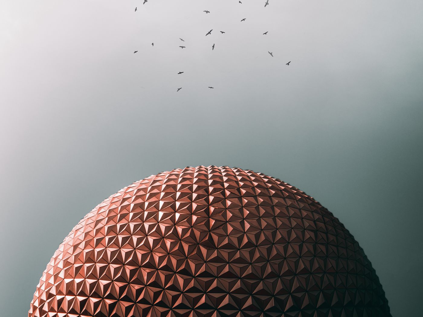 Download wallpaper 1400x1050 ball, building, architecture, dome, birds ...