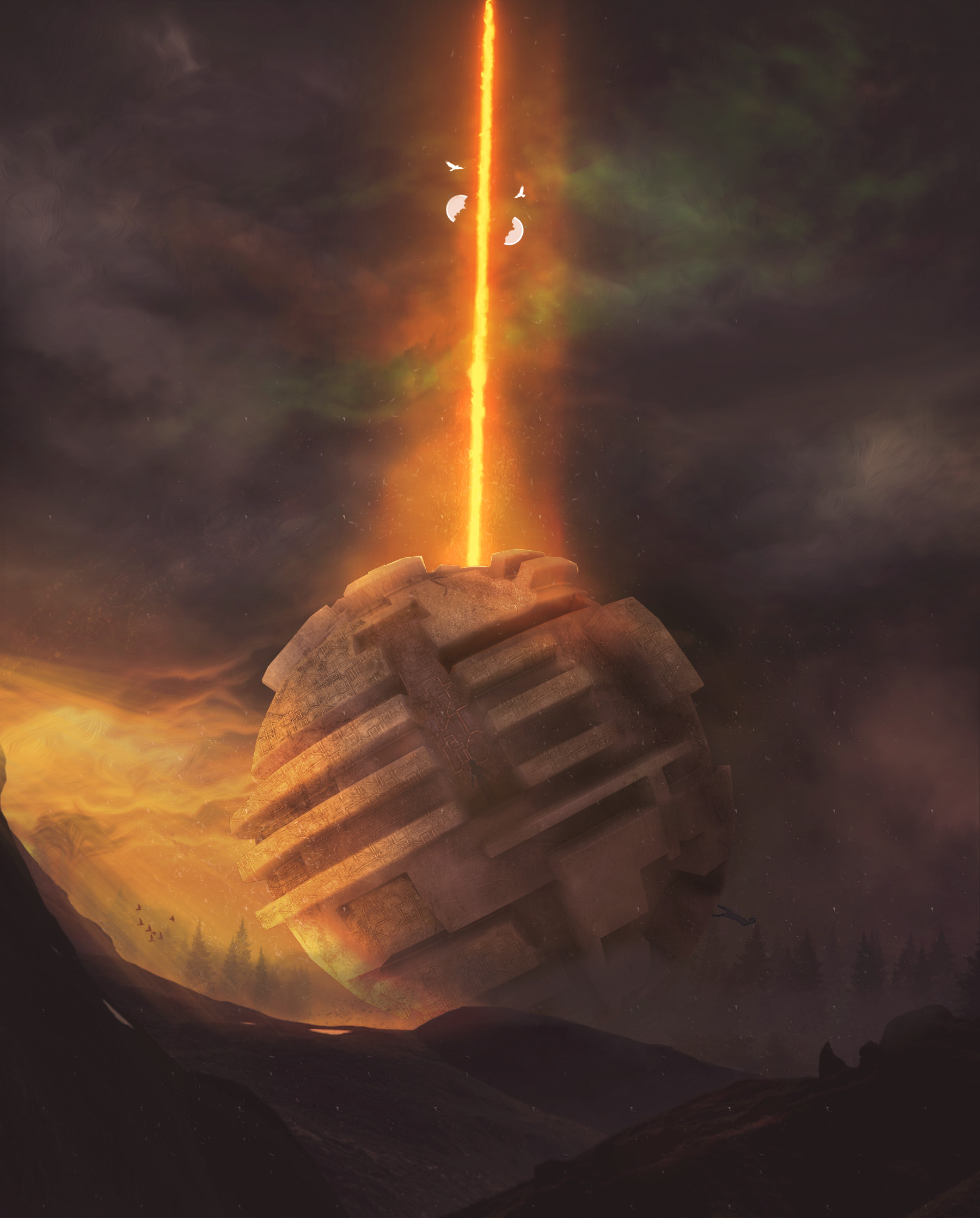 Download wallpaper 1800x2236 ball, fire, future hd background