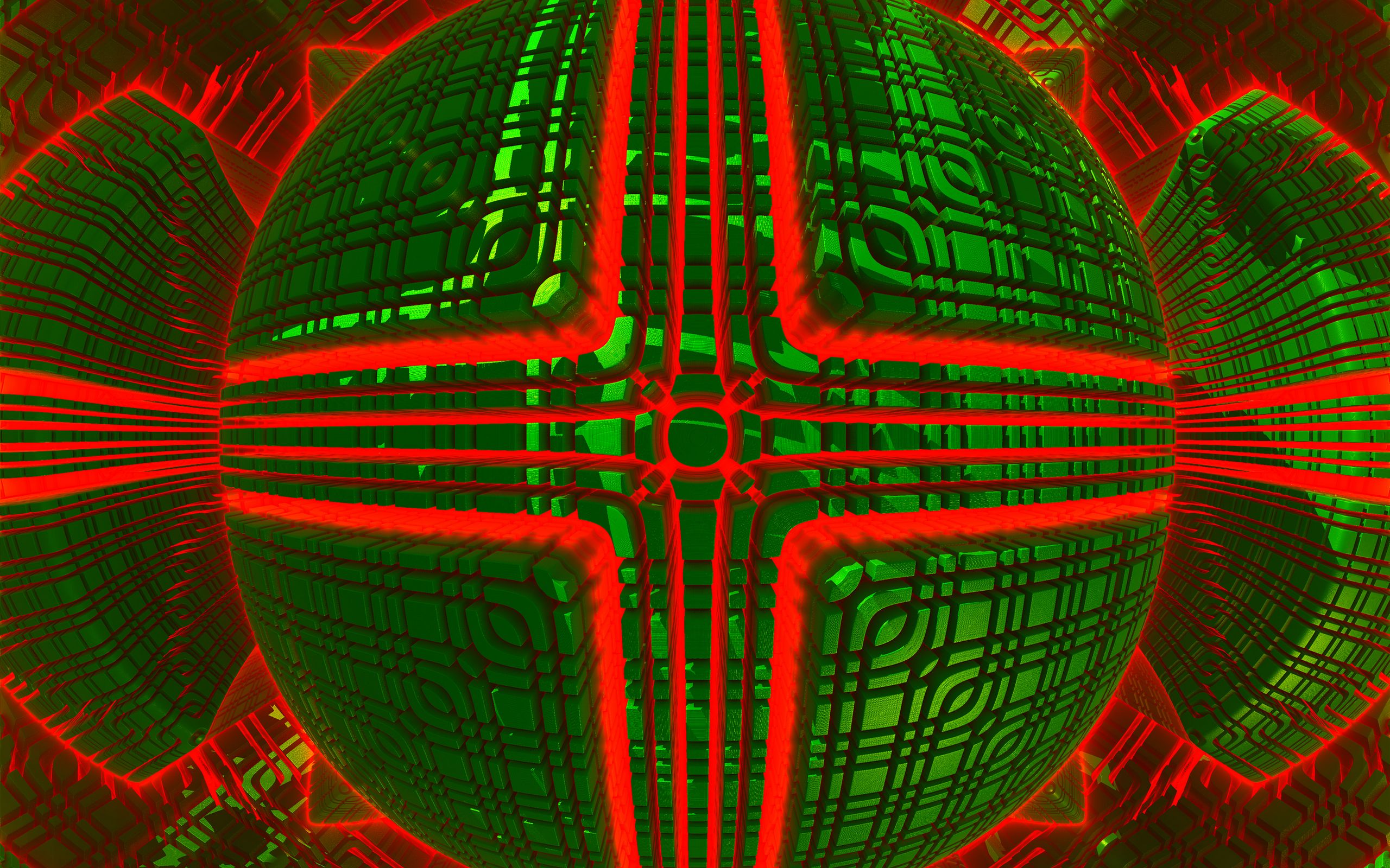 Download wallpaper 2560x1600 ball, shapes, volume, abstraction, bright ...