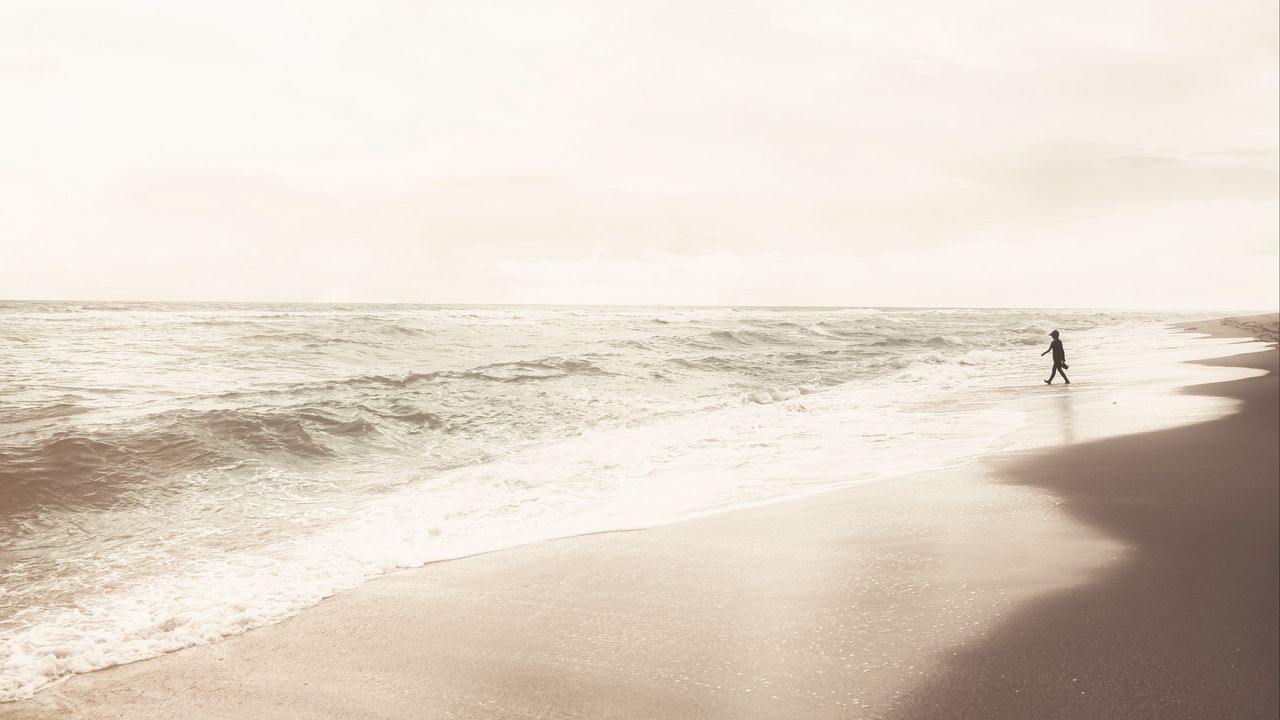 Wallpaper beach, coast, lonely, loneliness hd, picture, image