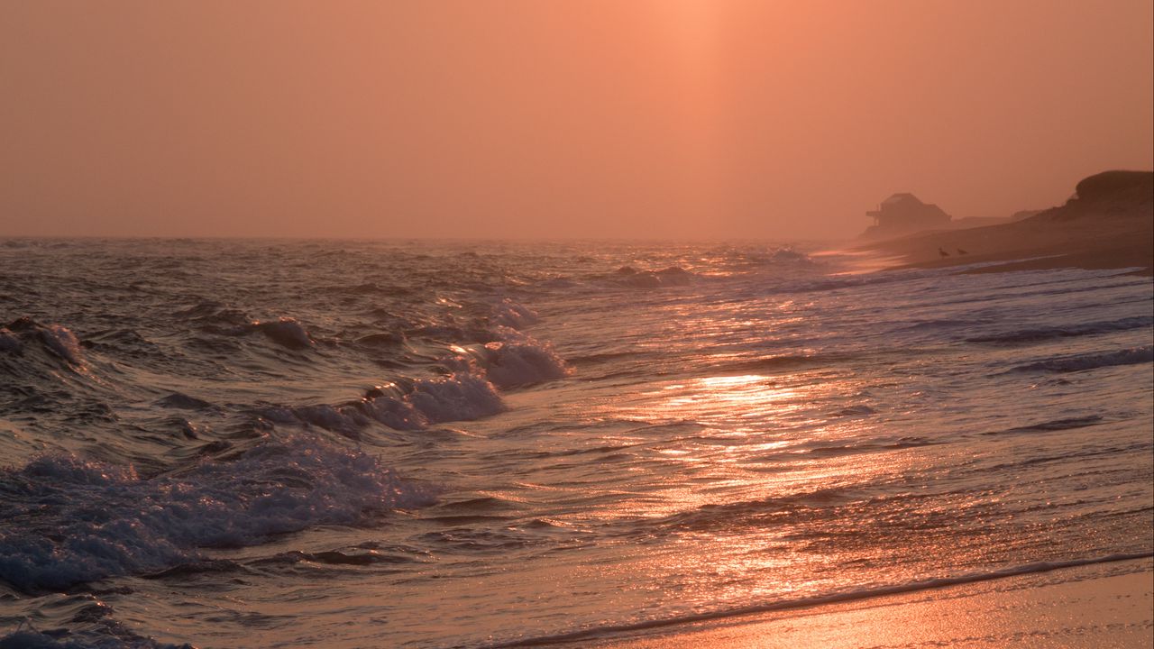 Wallpaper beach, sea, sun, sunset hd, picture, image