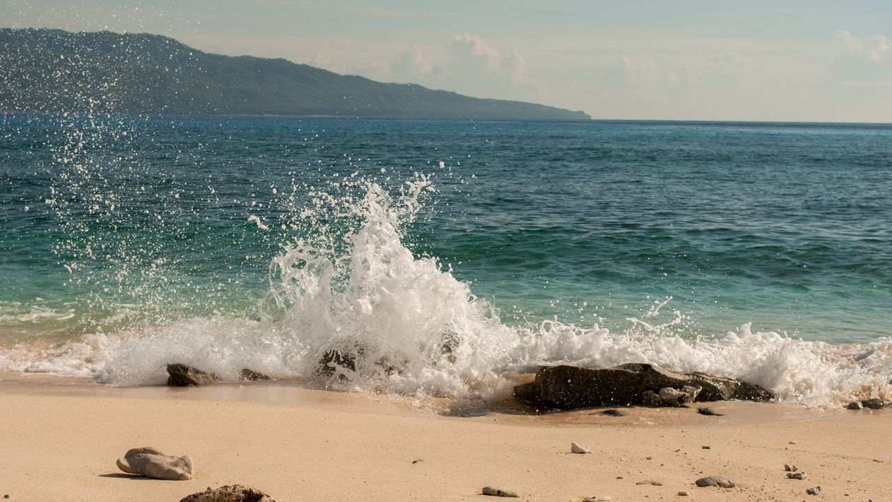 Wallpaper beach, sea, water, spray, landscape hd, picture, image