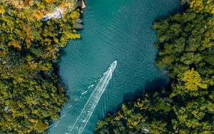 Wallpaper boat, river, water, grass, shore, trees hd, picture, image