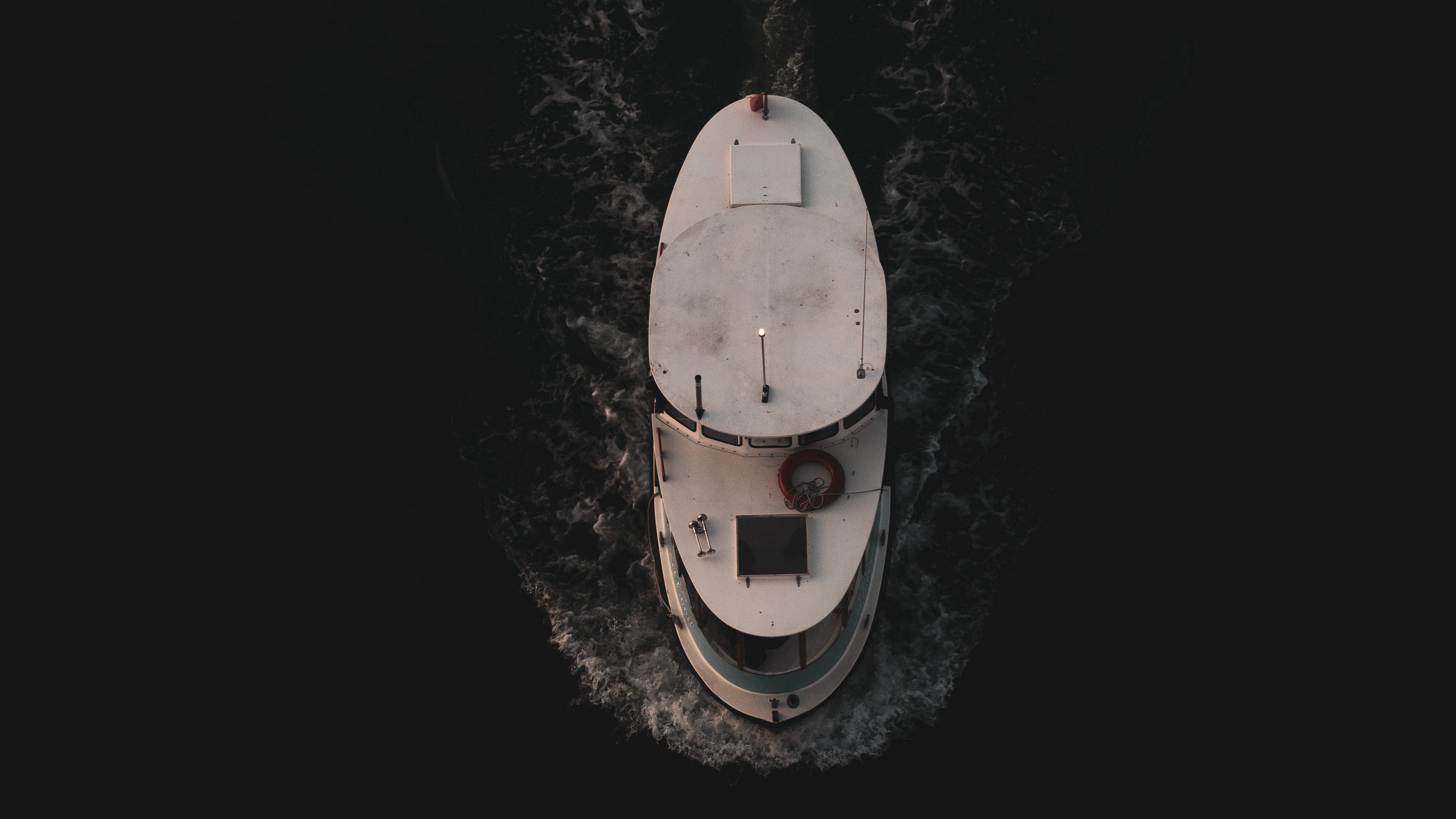 Download wallpaper 3840x2160 boat, water, aerial view 4k uhd 16:9 hd ...
