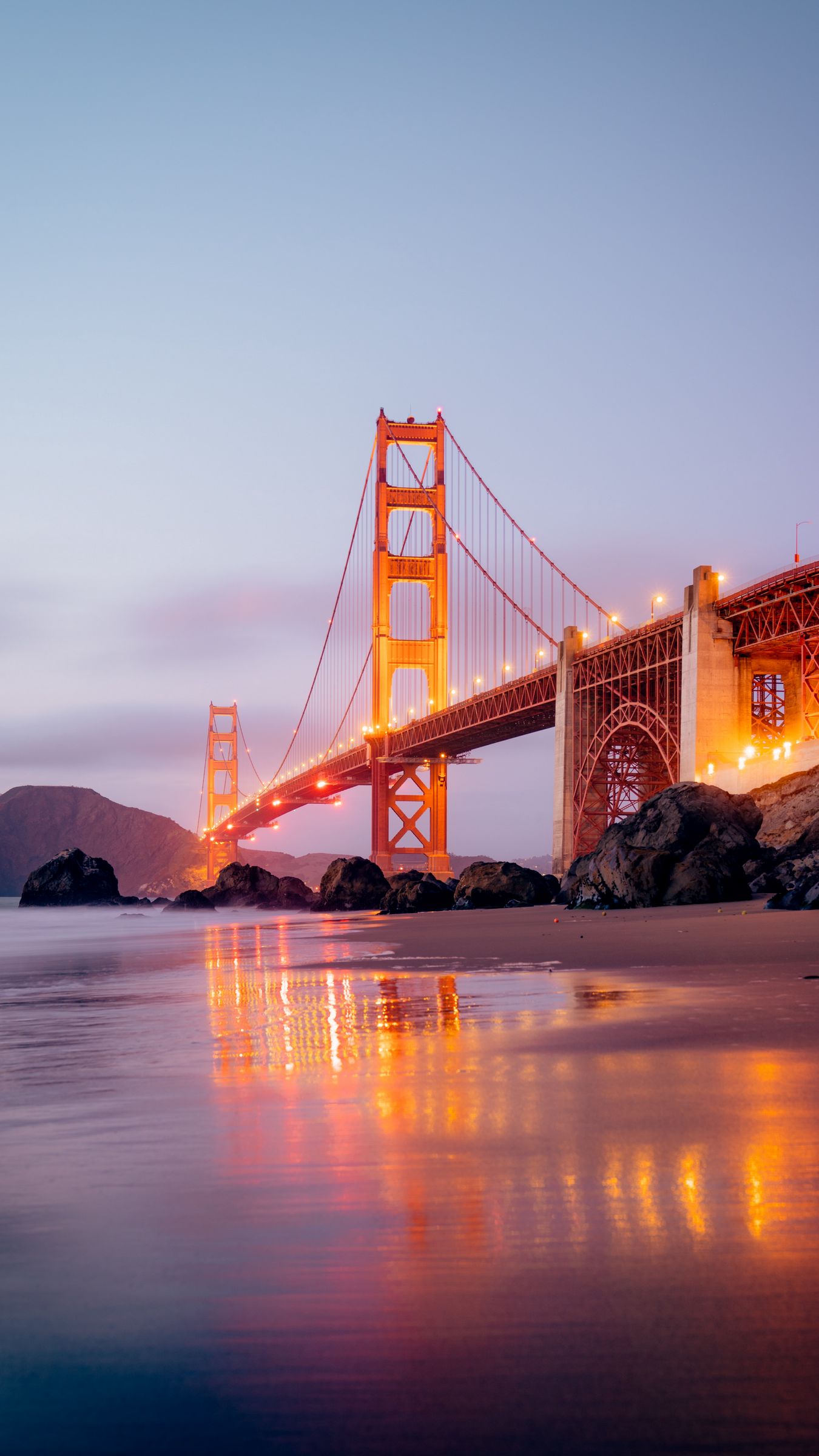 Download wallpaper 1350x2400 bridge, architecture, construction, lights ...