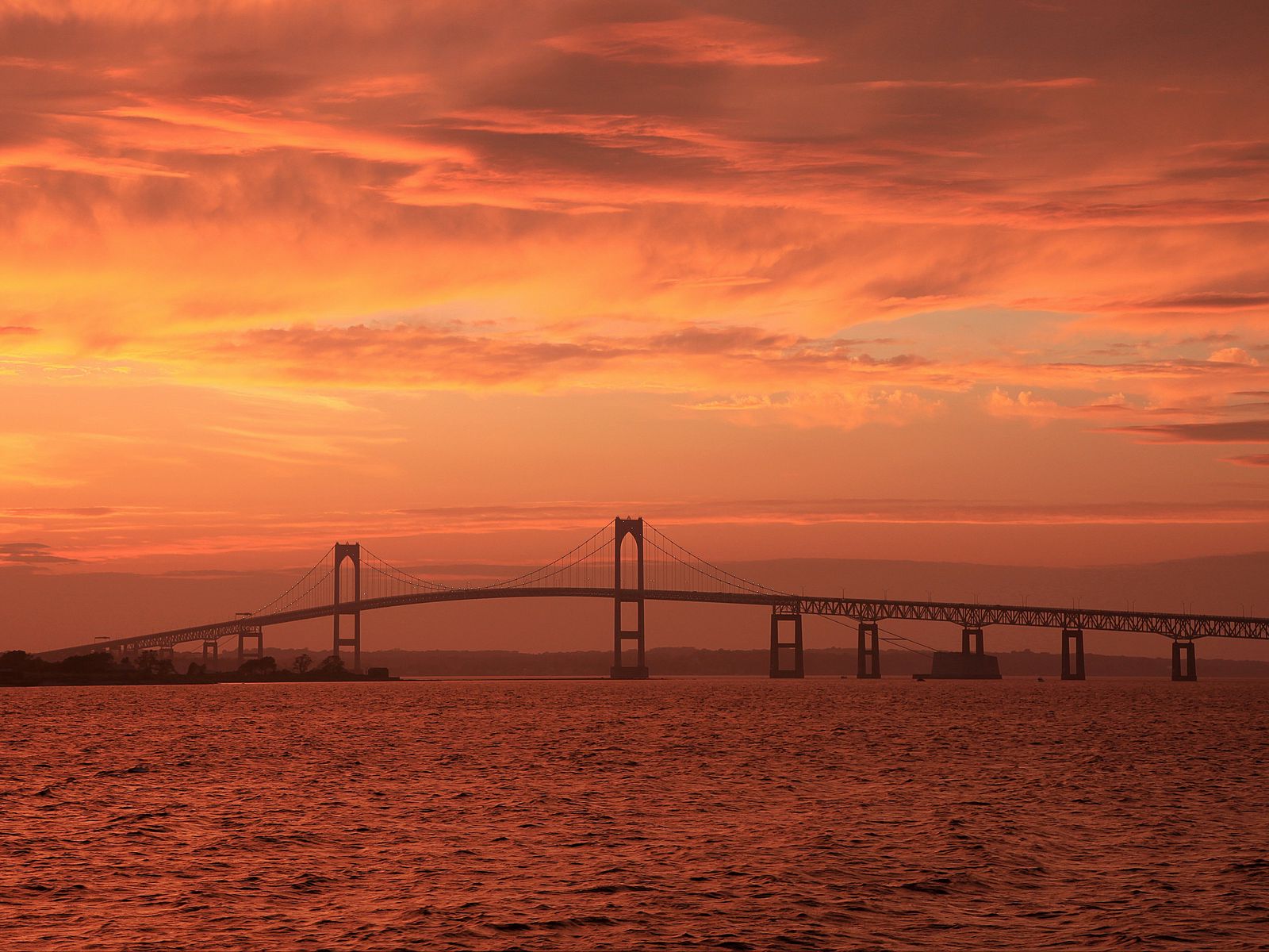 Download wallpaper 1600x1200 bridge, architecture, sea, sunset, sky ...