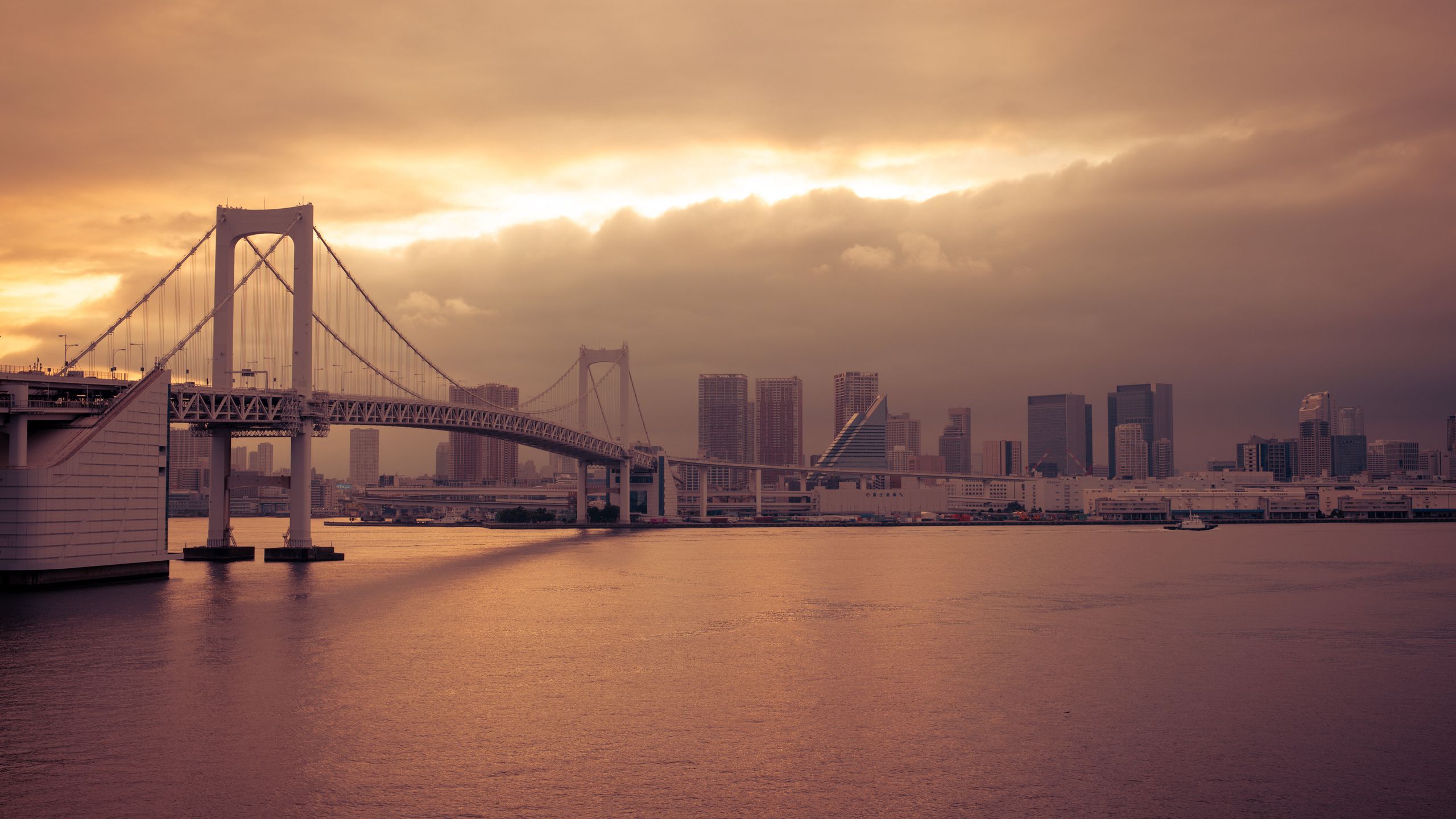 Download wallpaper 2560x1440 bridge, architecture, water, construction ...