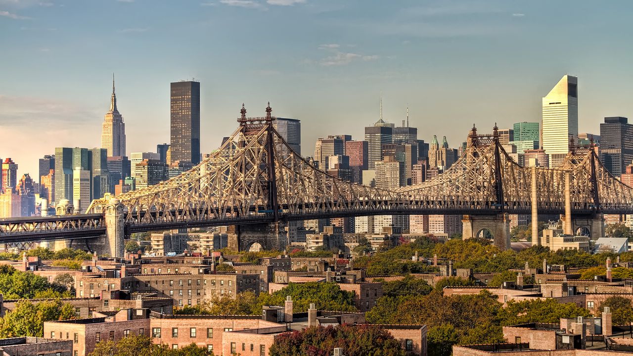 Wallpaper bridge, buildings, houses, architecture, city hd, picture, image