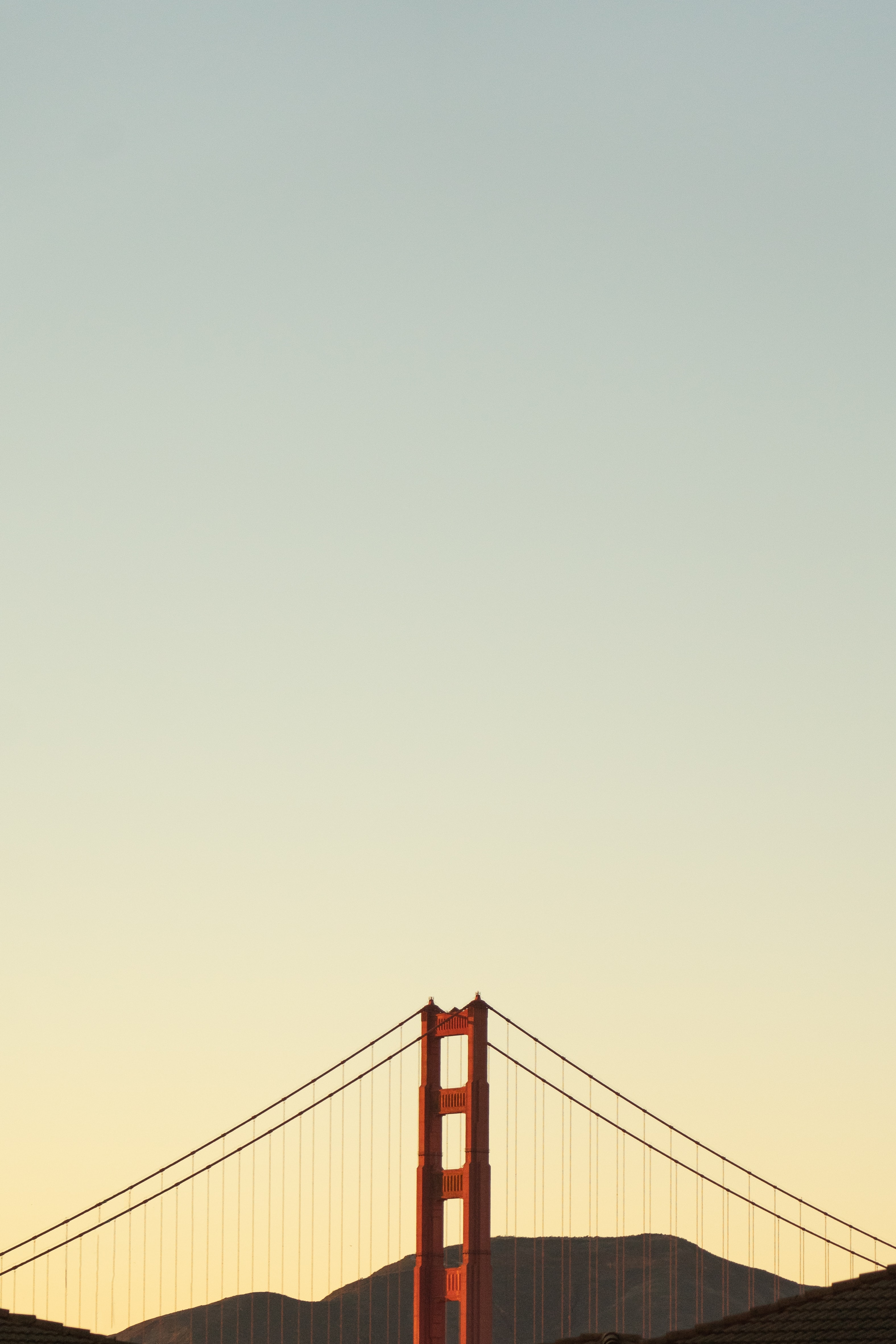 Download wallpaper 3151x4726 bridge, mountains, minimalism ...