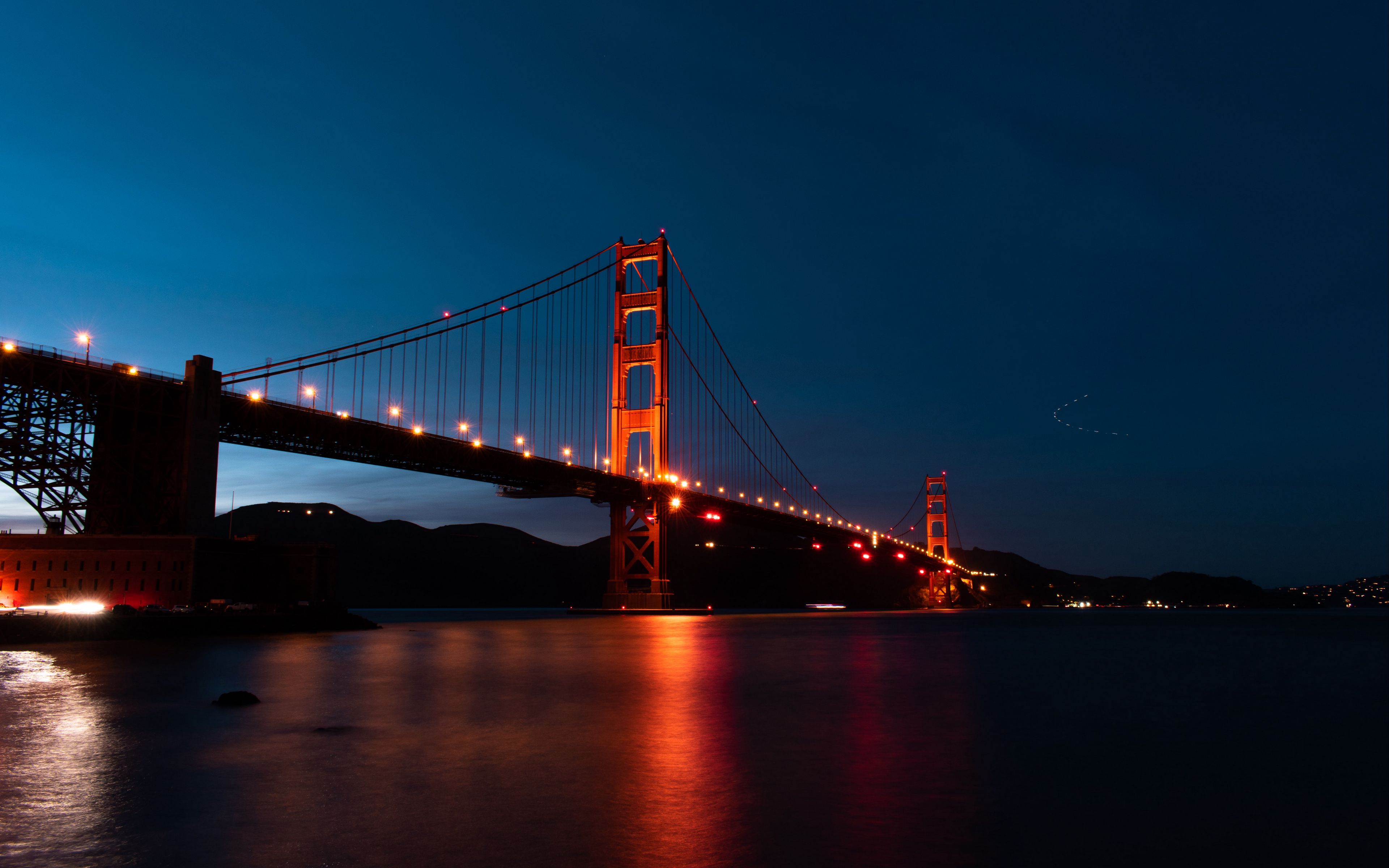 Download wallpaper 3840x2400 bridge, night, lights 4k ultra hd 16:10 hd ...