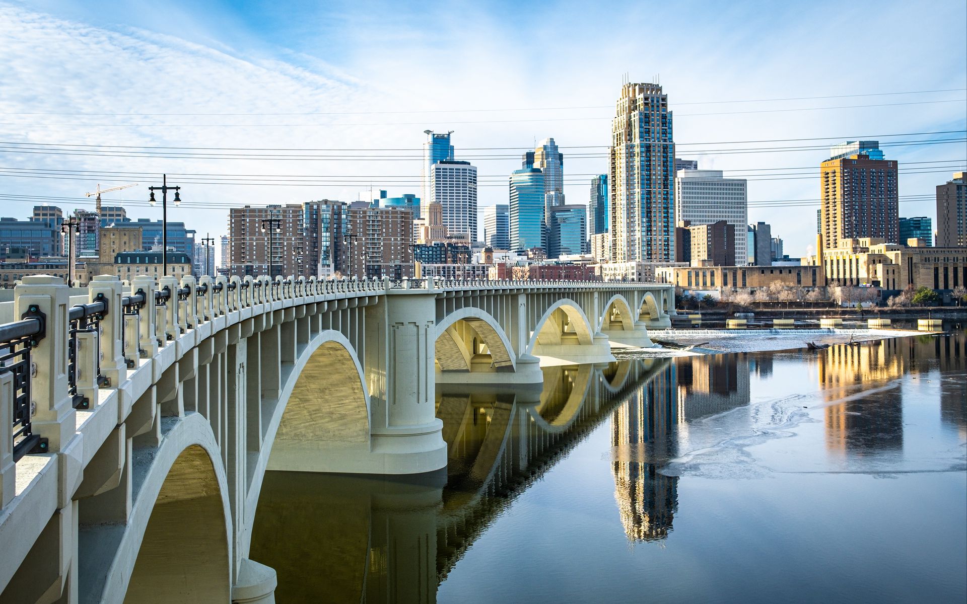 Download wallpaper 1920x1200 bridge, river, buildings, city ...