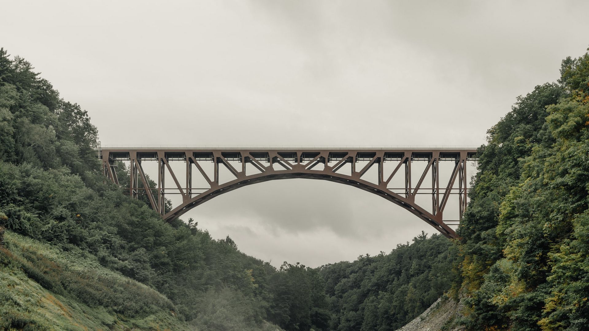 Download wallpaper 1920x1080 bridge, waterfall, bushes, water full hd ...