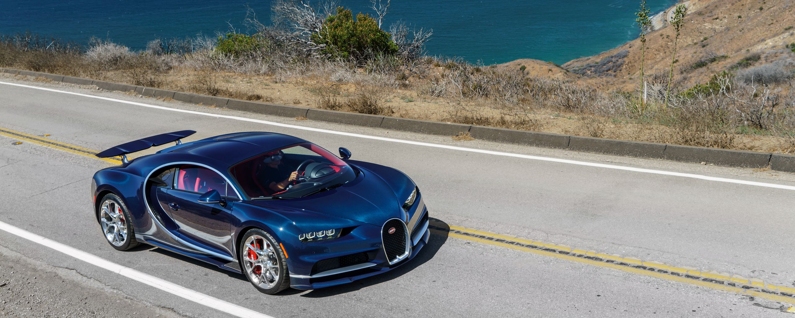 Download wallpaper 2560x1024 bugatti, chiron, blue, side view ultrawide ...