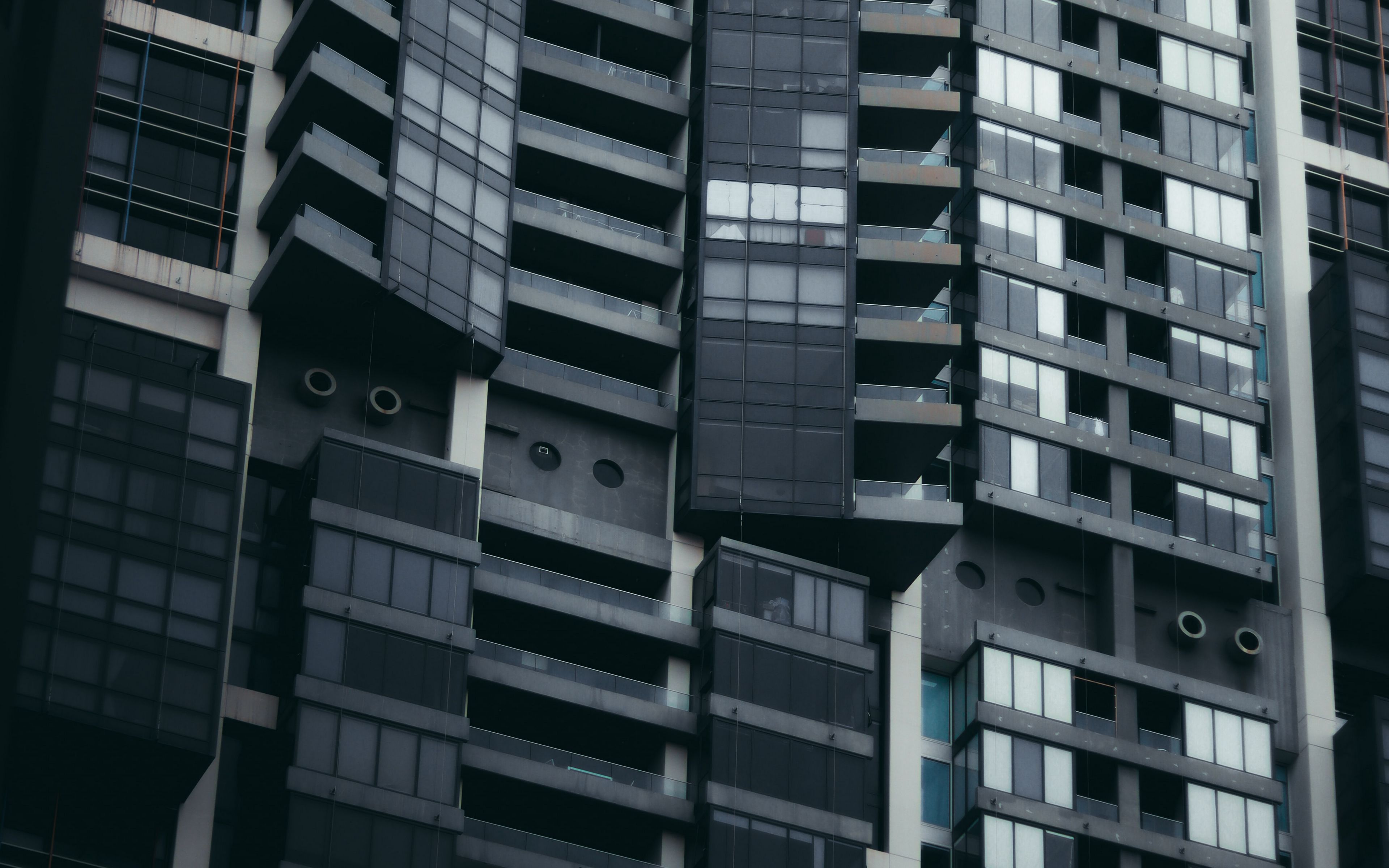 Download wallpaper 3840x2400 building, architecture, facade, gray 4k ...