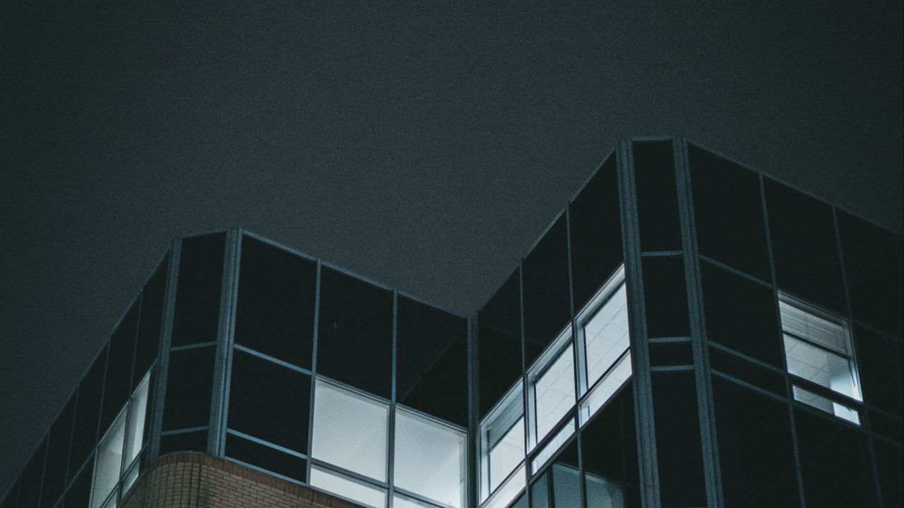 Wallpaper building, architecture, facade, dark, dusk hd, picture, image
