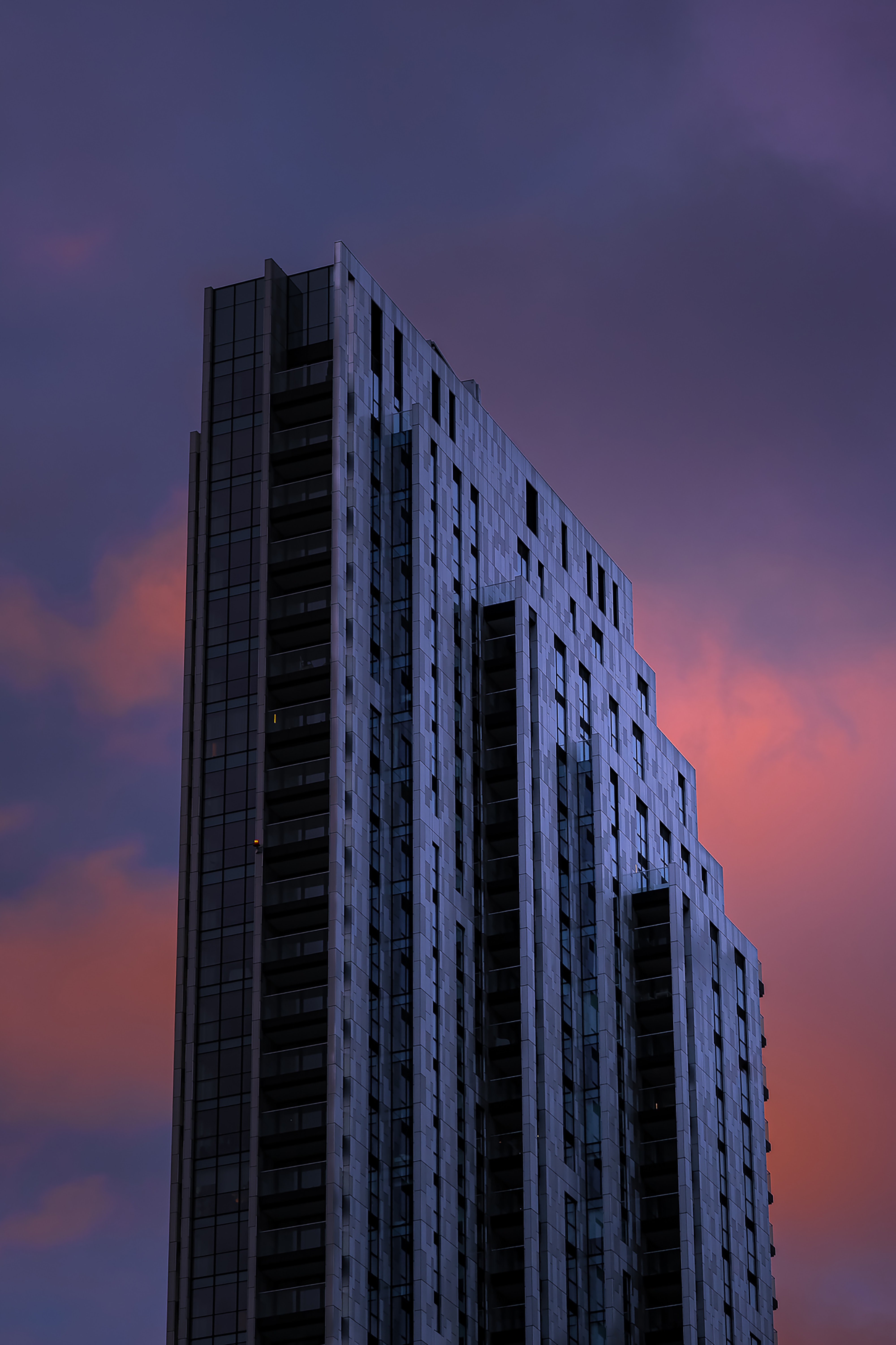 Download wallpaper 4000x6002 building, architecture, high-rise, purple ...