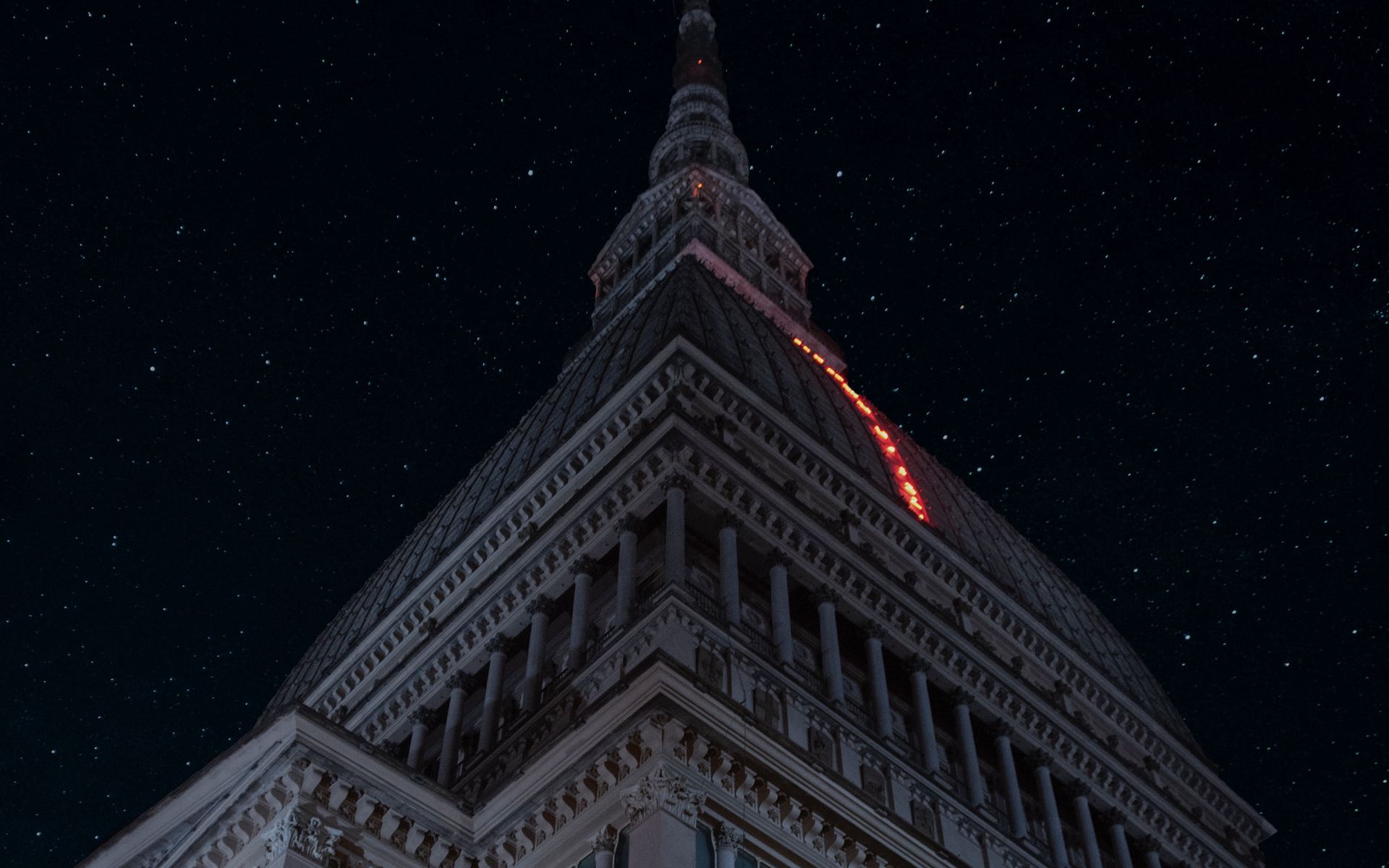 Download wallpaper 1920x1200 building, architecture, night, starry sky ...