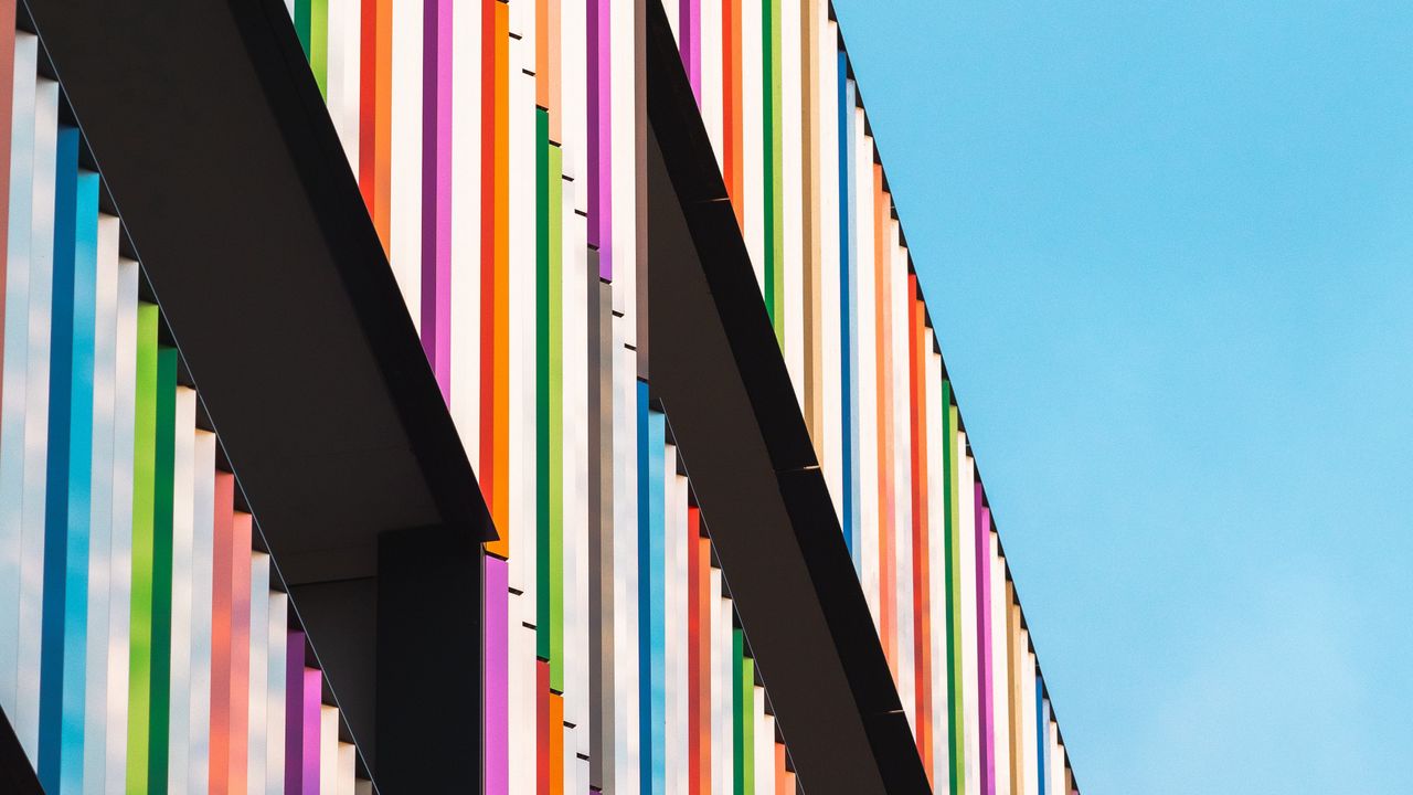 Wallpaper building, architecture, stripes, colorful hd, picture, image