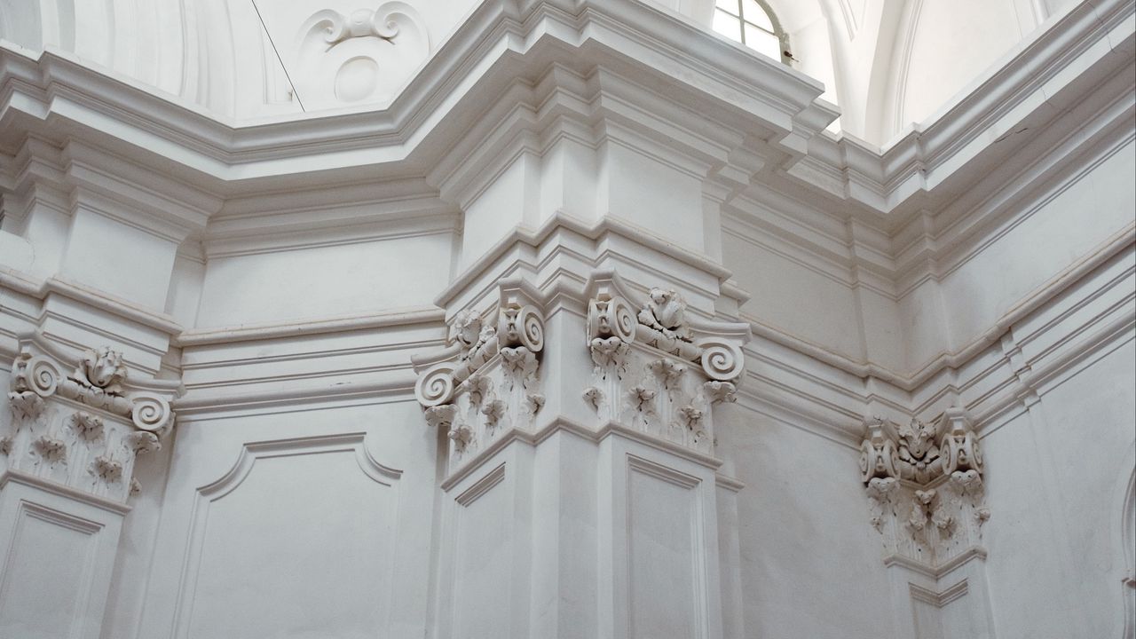 Wallpaper building, architecture, white, bottom view hd, picture, image