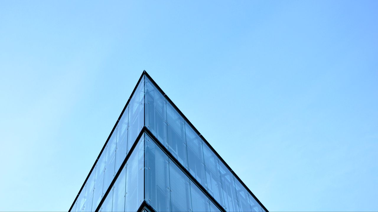 Wallpaper building, facade, edges, lines, sky hd, picture, image