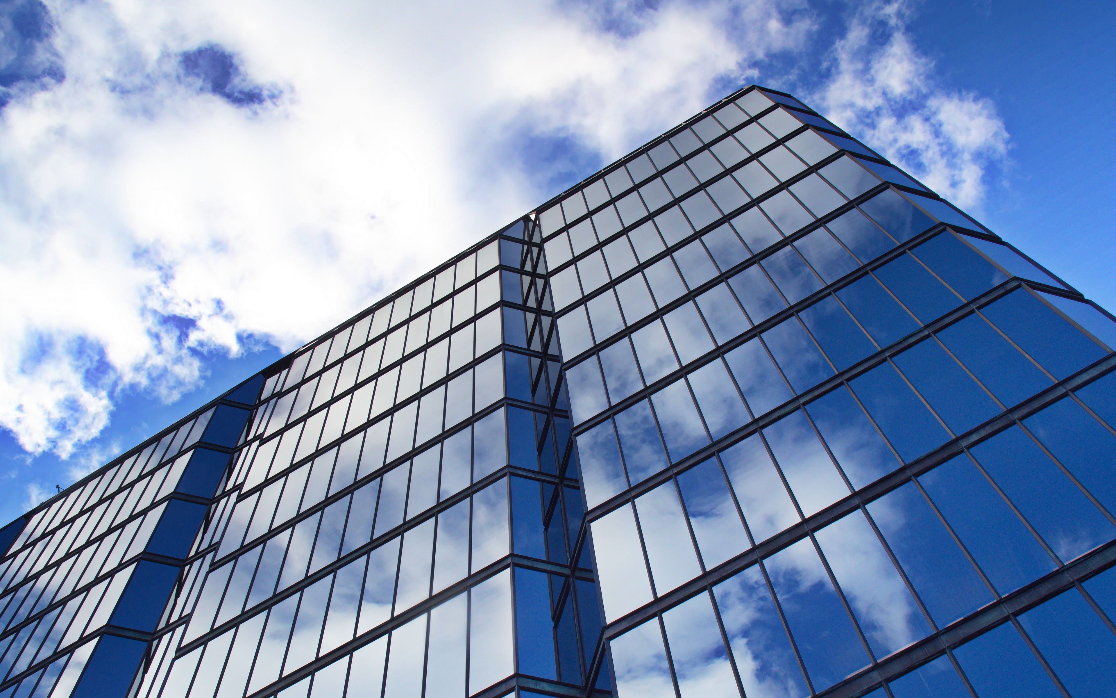 Download wallpaper 3840x2400 building, facade, mirror, reflection ...