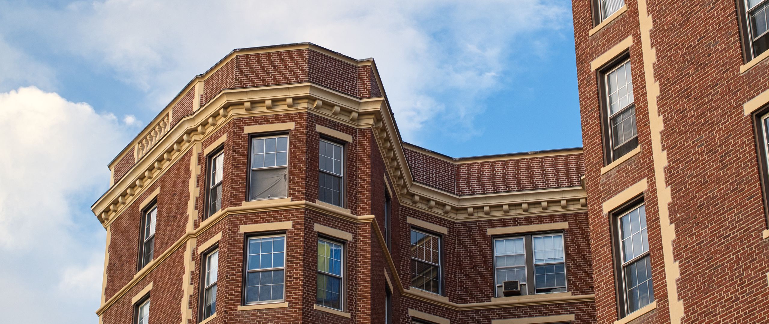 Download wallpaper 2560x1080 building, house, windows, facade, bricks ...
