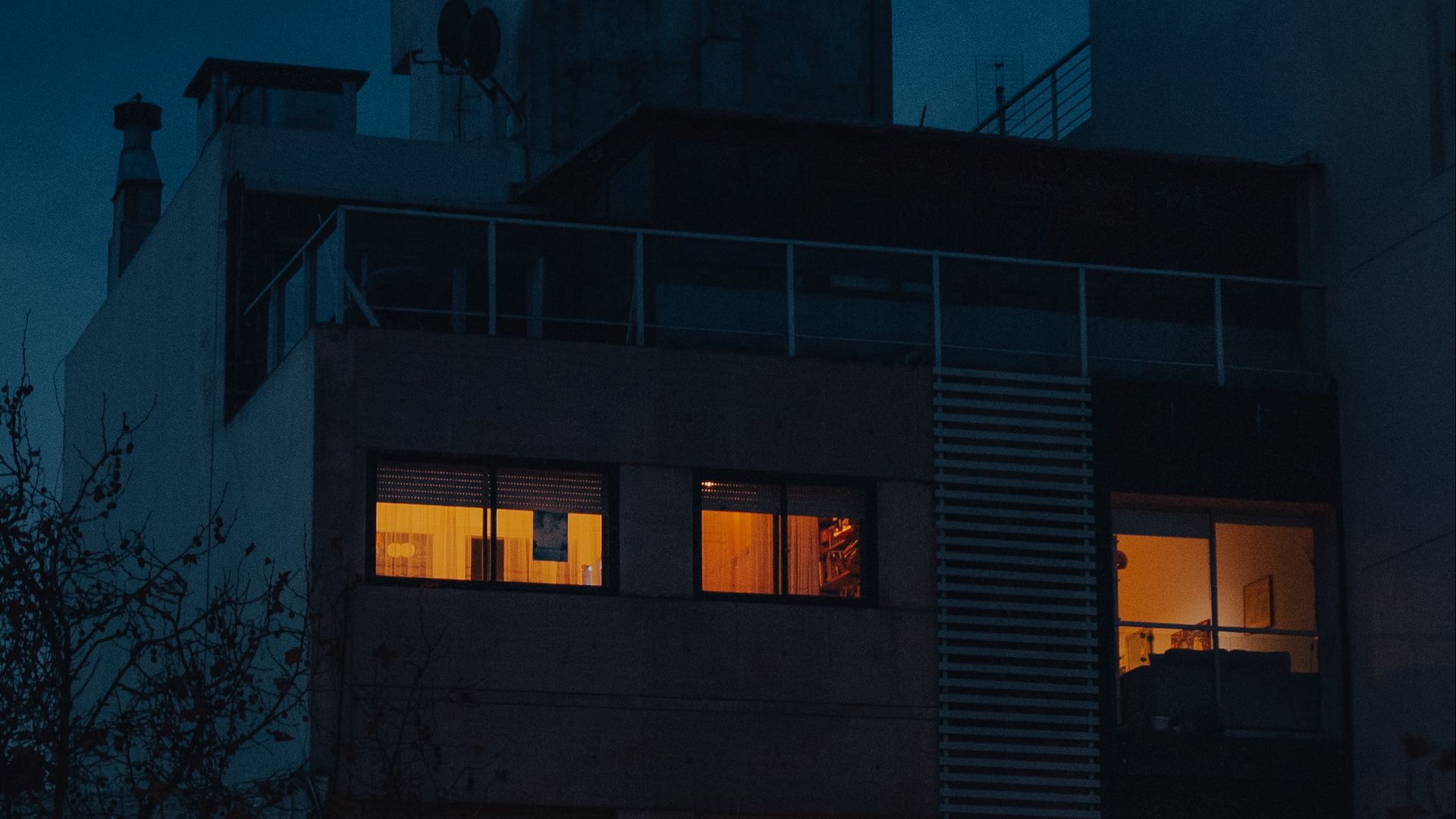Download wallpaper 1920x1080 building, night, facade, lights full hd ...