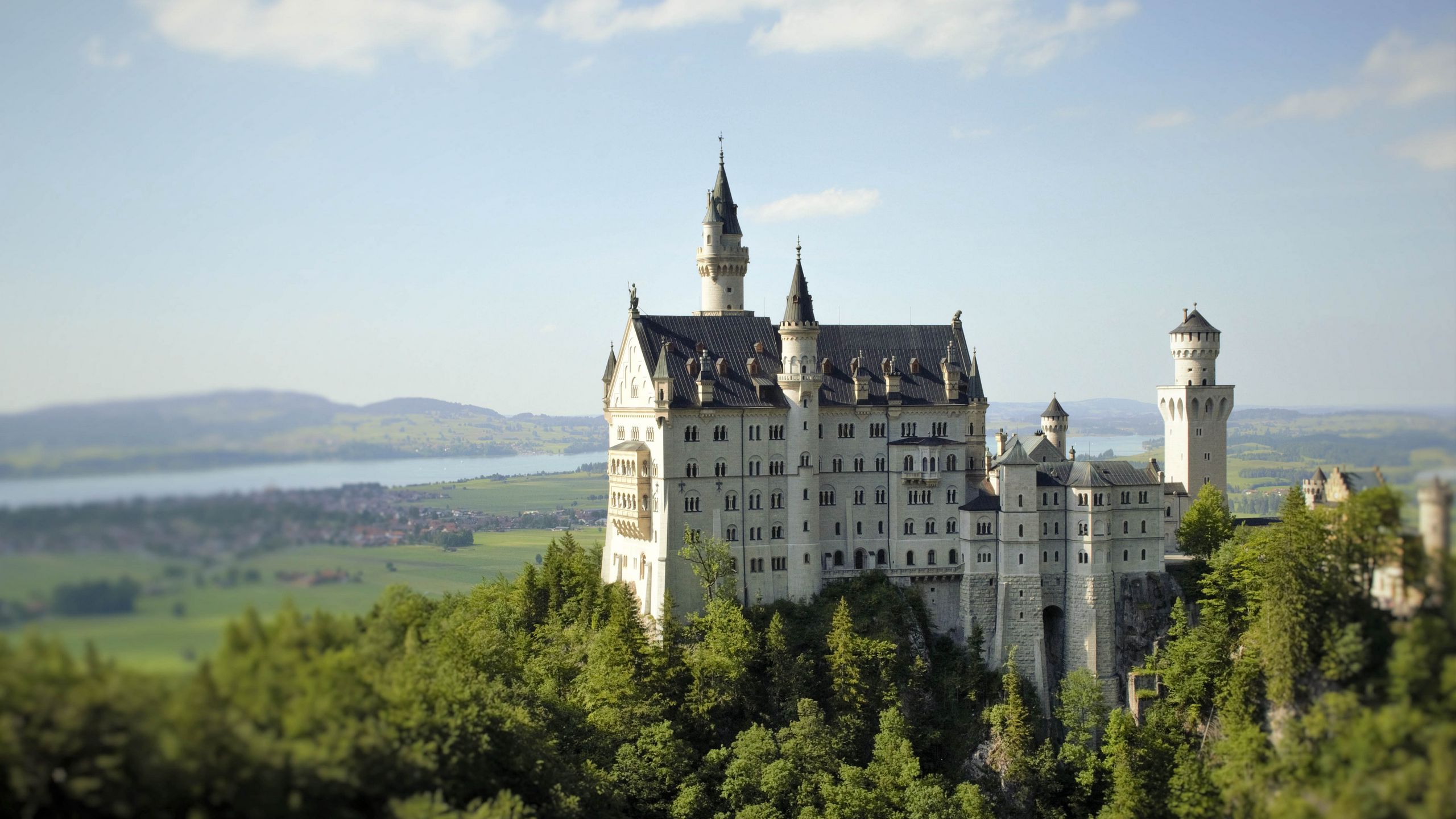 Download wallpaper 2560x1440 castle, building, towers, architecture ...