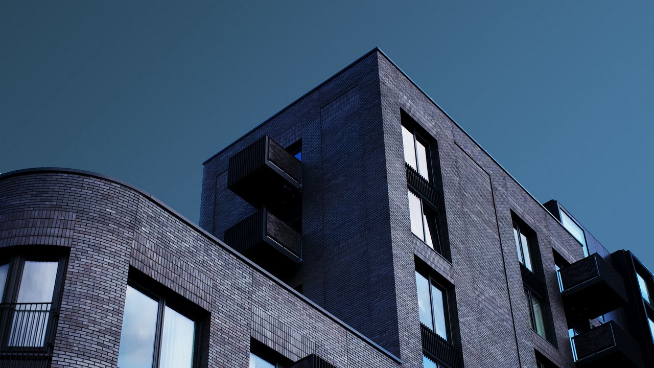 Wallpaper building, windows, architecture, facade, twilight hd, picture ...