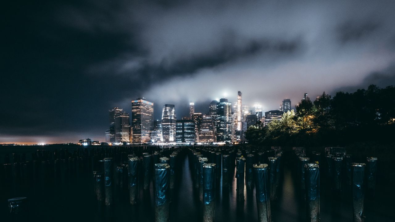 Wallpaper buildings, architecture, skyscrapers, night hd, picture, image