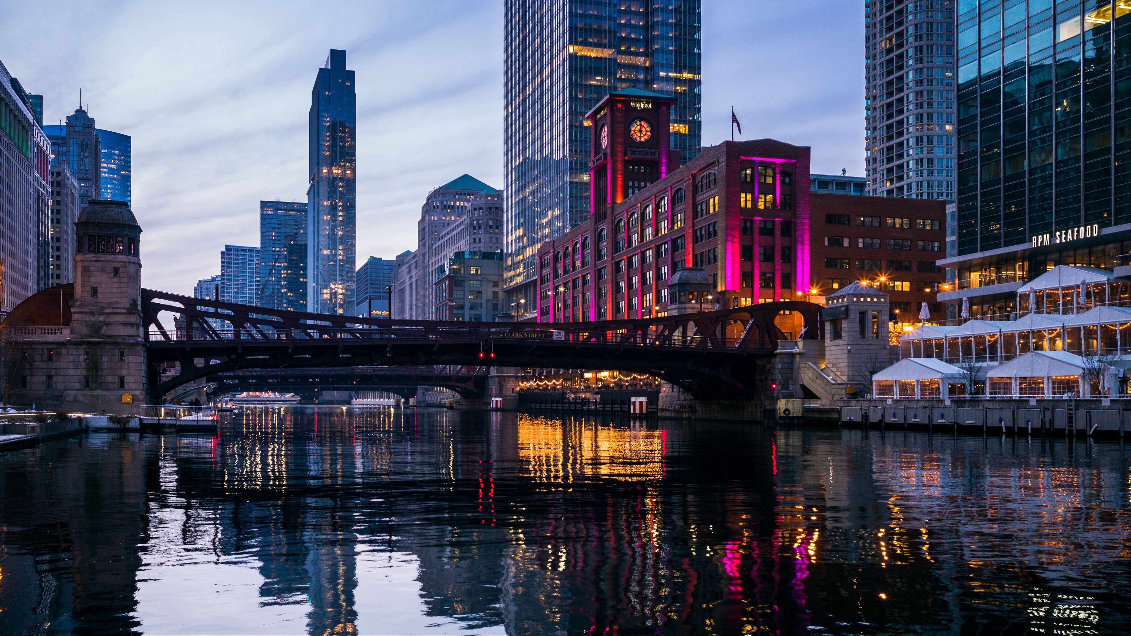 Download wallpaper 3840x2160 buildings, bridge, river, architecture ...