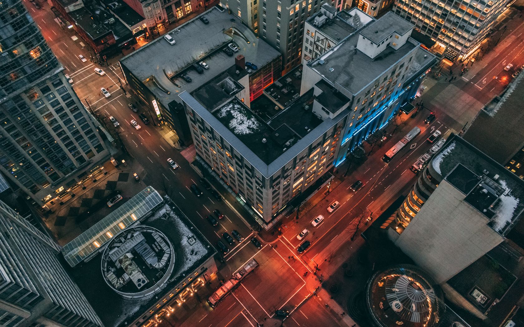 Download wallpaper 1680x1050 buildings, city, building, top view ...