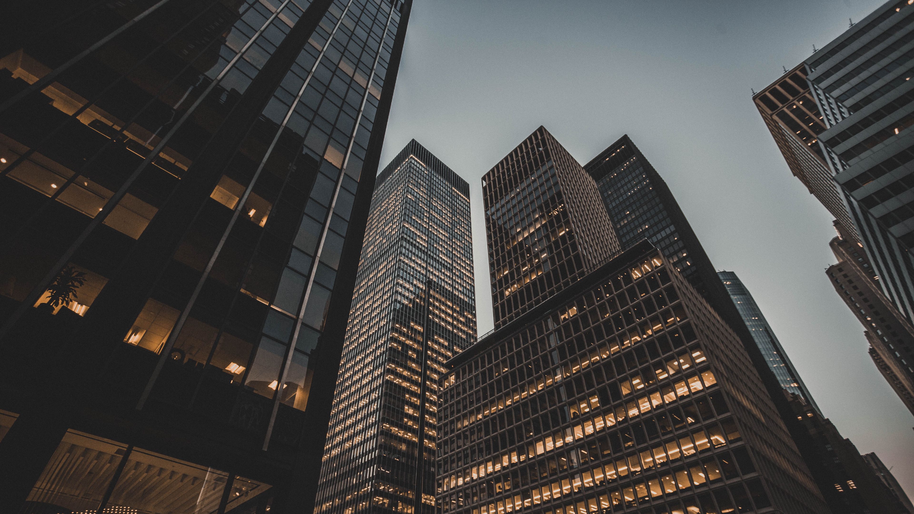 Download wallpaper 3840x2160 buildings, facade, skyscrapers, lights 4k ...