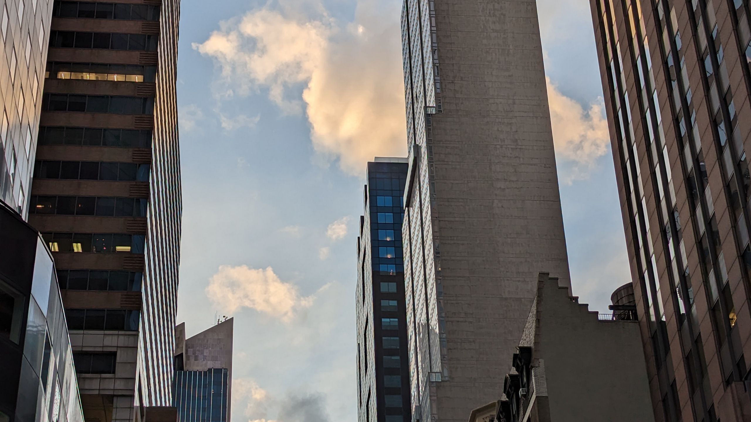 Download wallpaper 2560x1440 buildings, skyscrapers, sky, brown ...