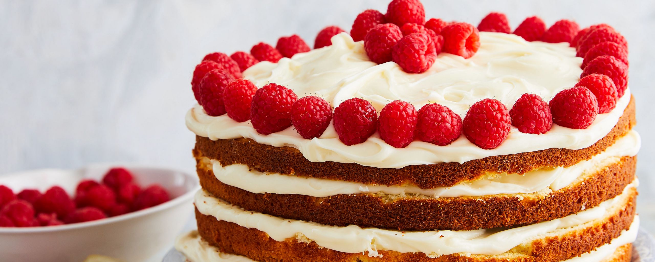Download wallpaper 2560x1024 cake, raspberries, berries, dessert ...