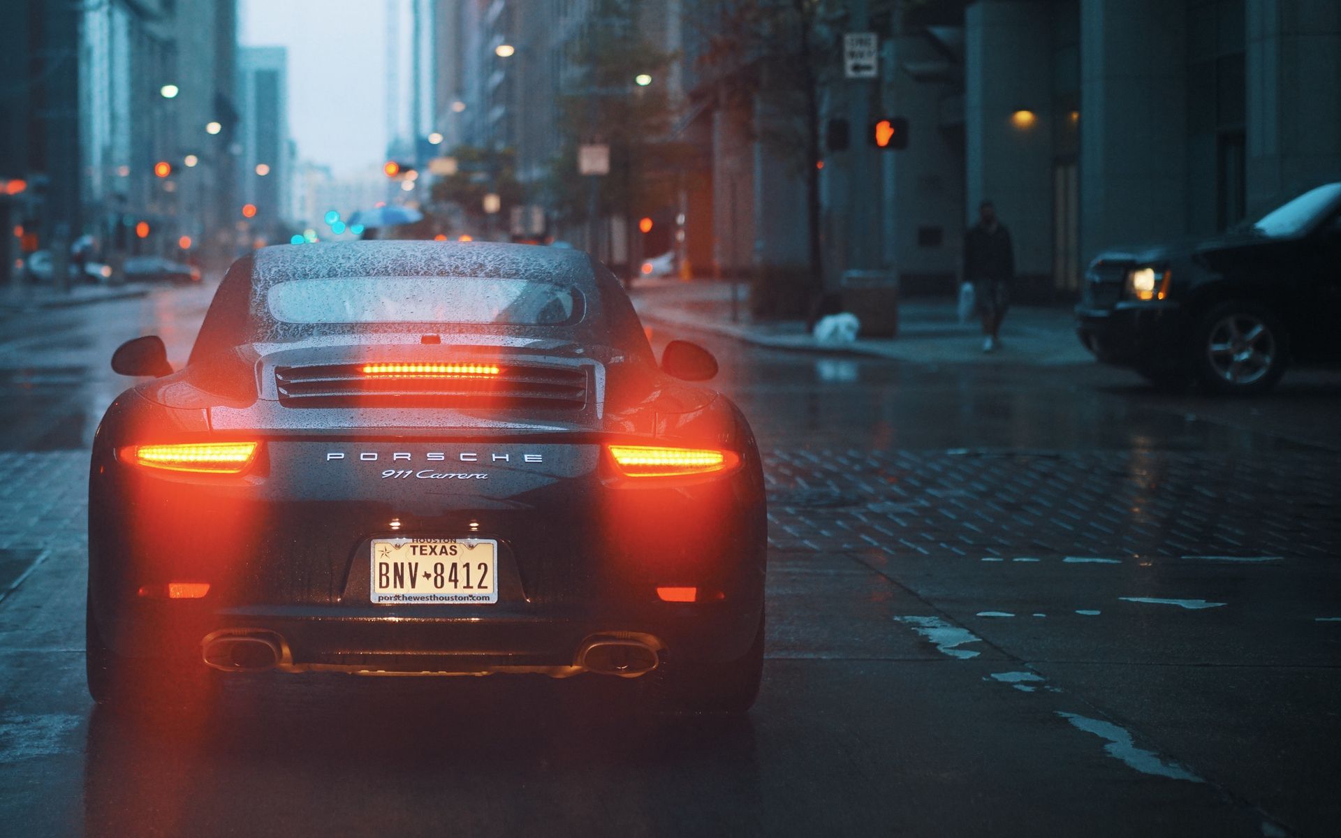 Download wallpaper 1920x1200 car, back view, street, evening widescreen ...