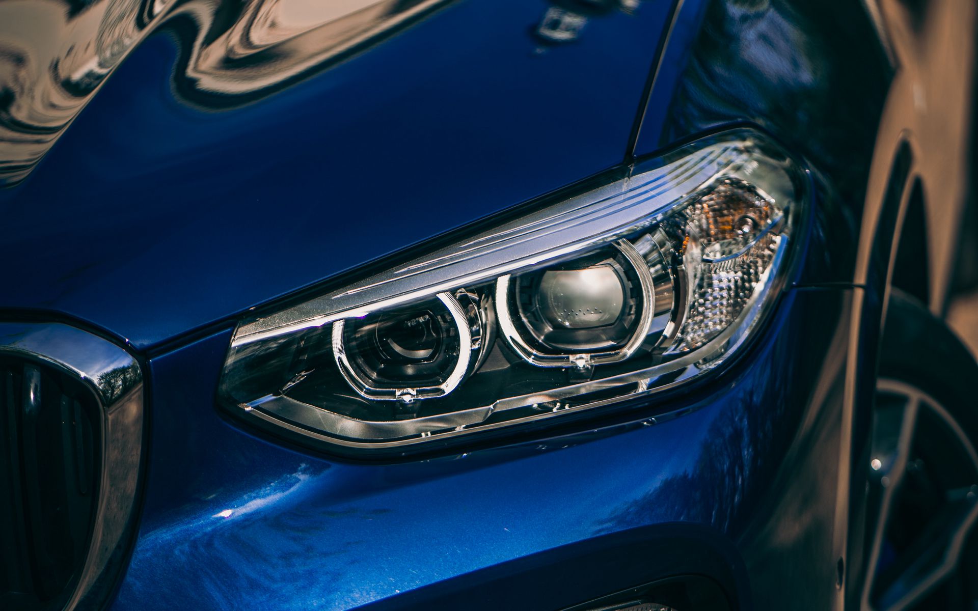 Download wallpaper 1920x1200 car, headlight, blue, front view ...