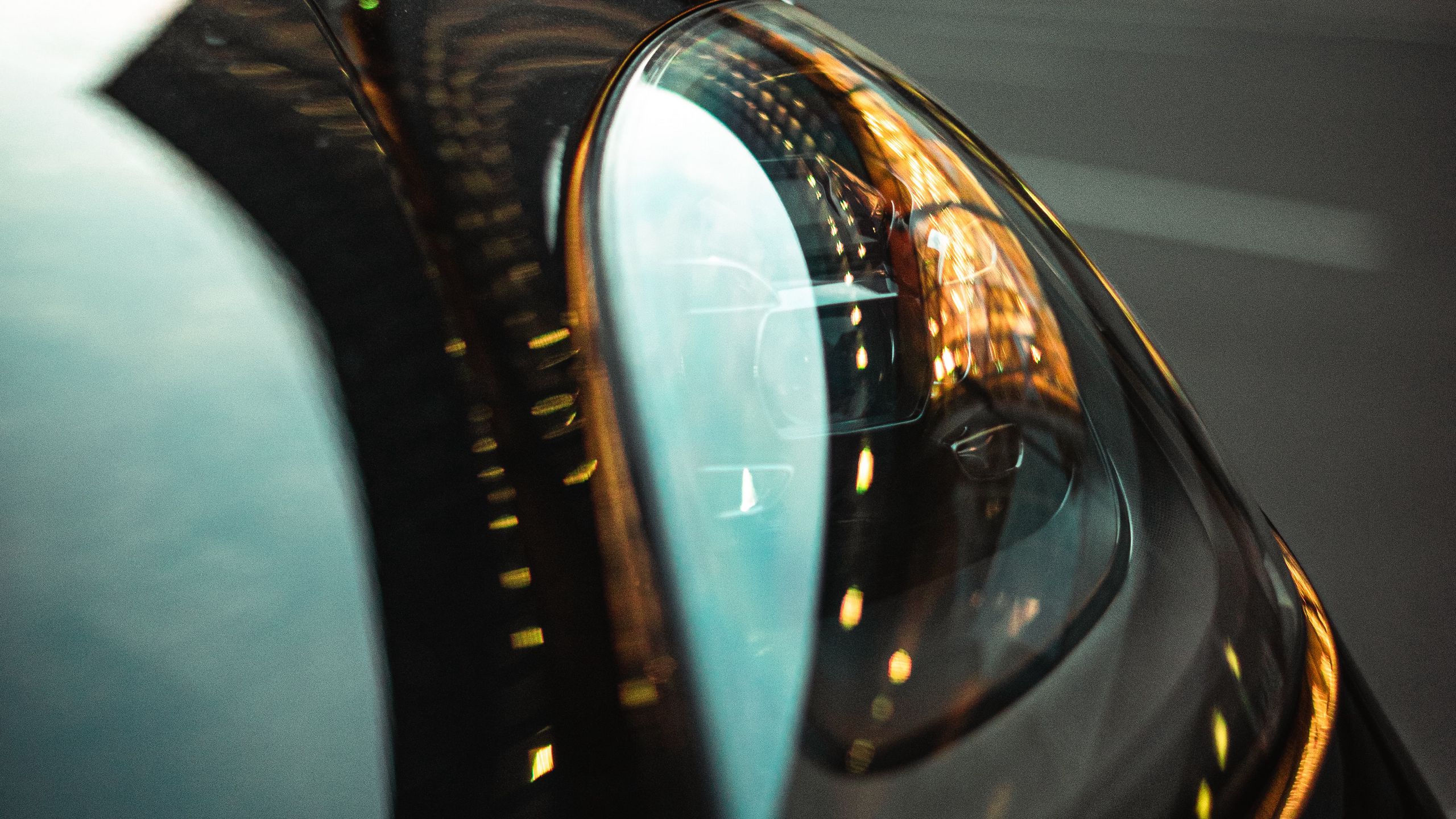 Download wallpaper 2560x1440 car, headlight, reflection, glare ...