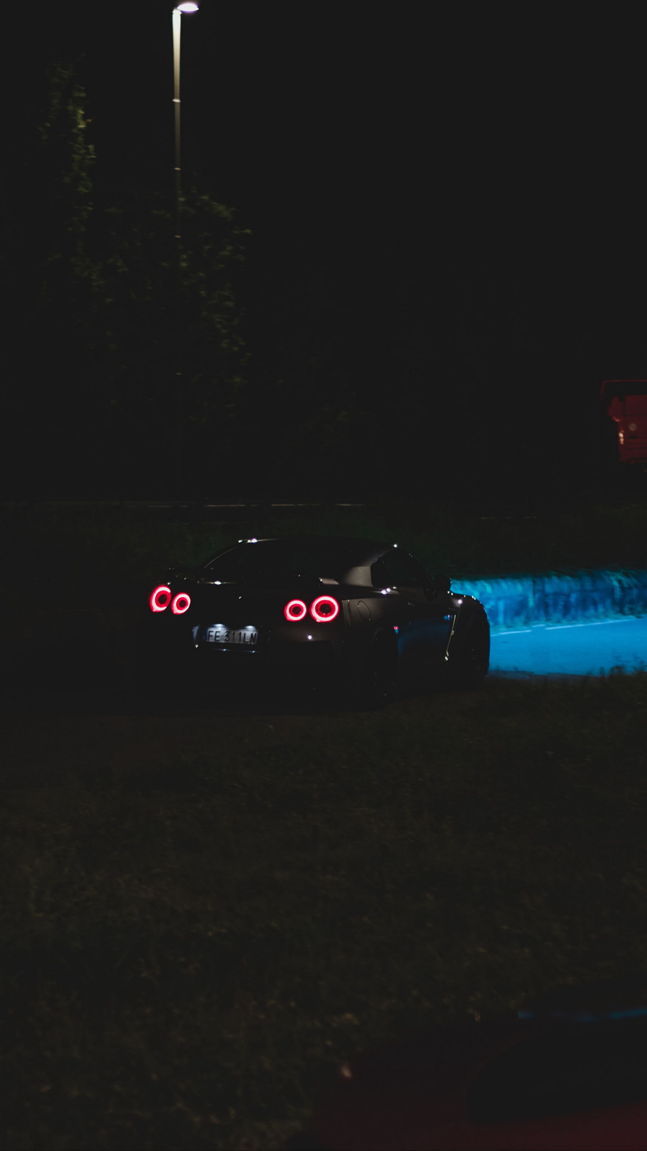 Download wallpaper 2160x3840 car, rear view, headlights, night samsung ...