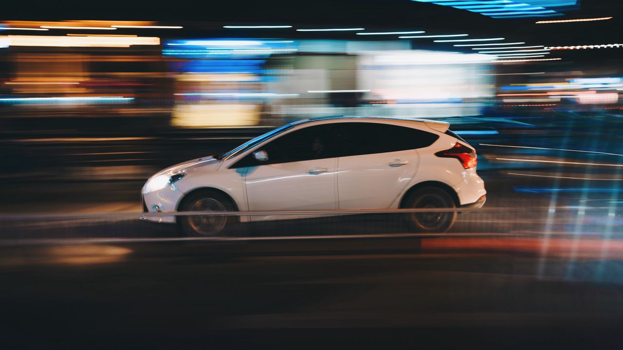 Wallpaper car, side view, night, speed hd, picture, image