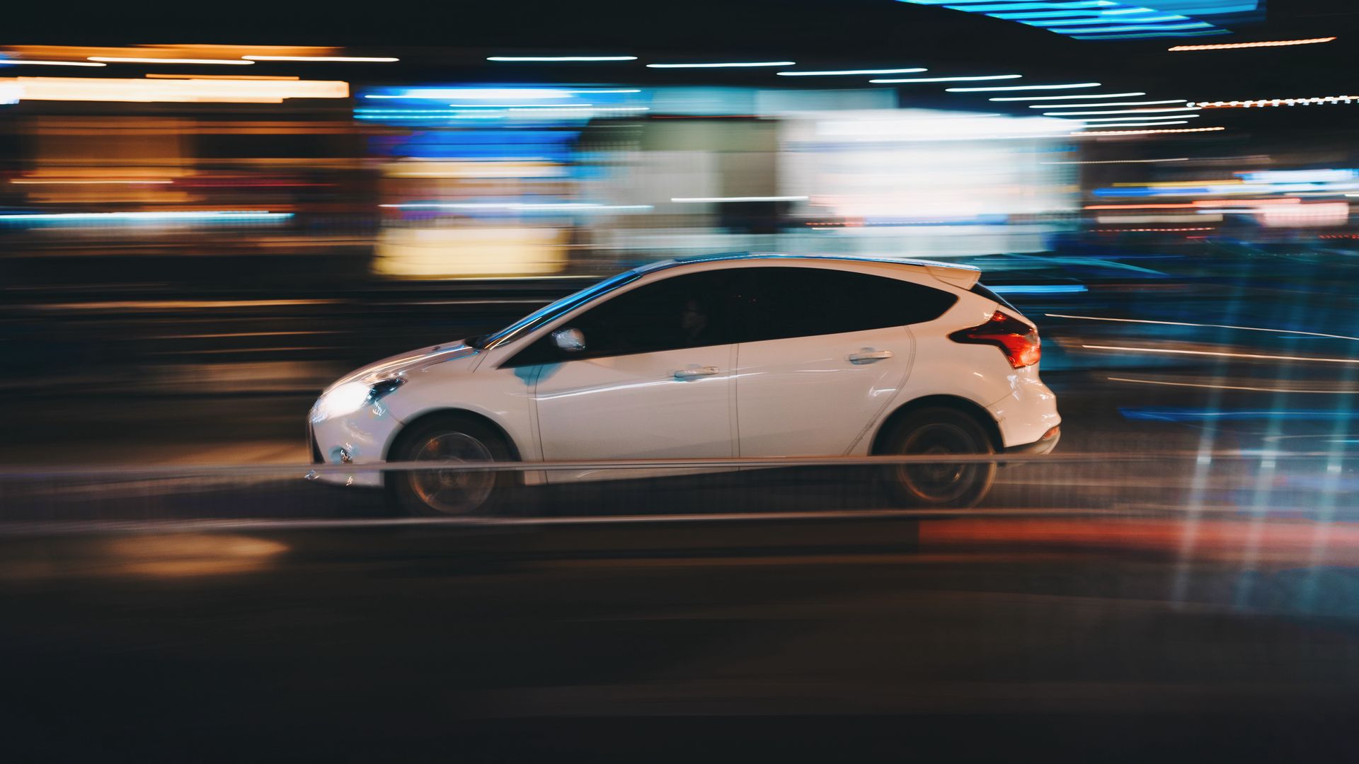 Download wallpaper 1920x1080 car, side view, night, speed full hd, hdtv ...