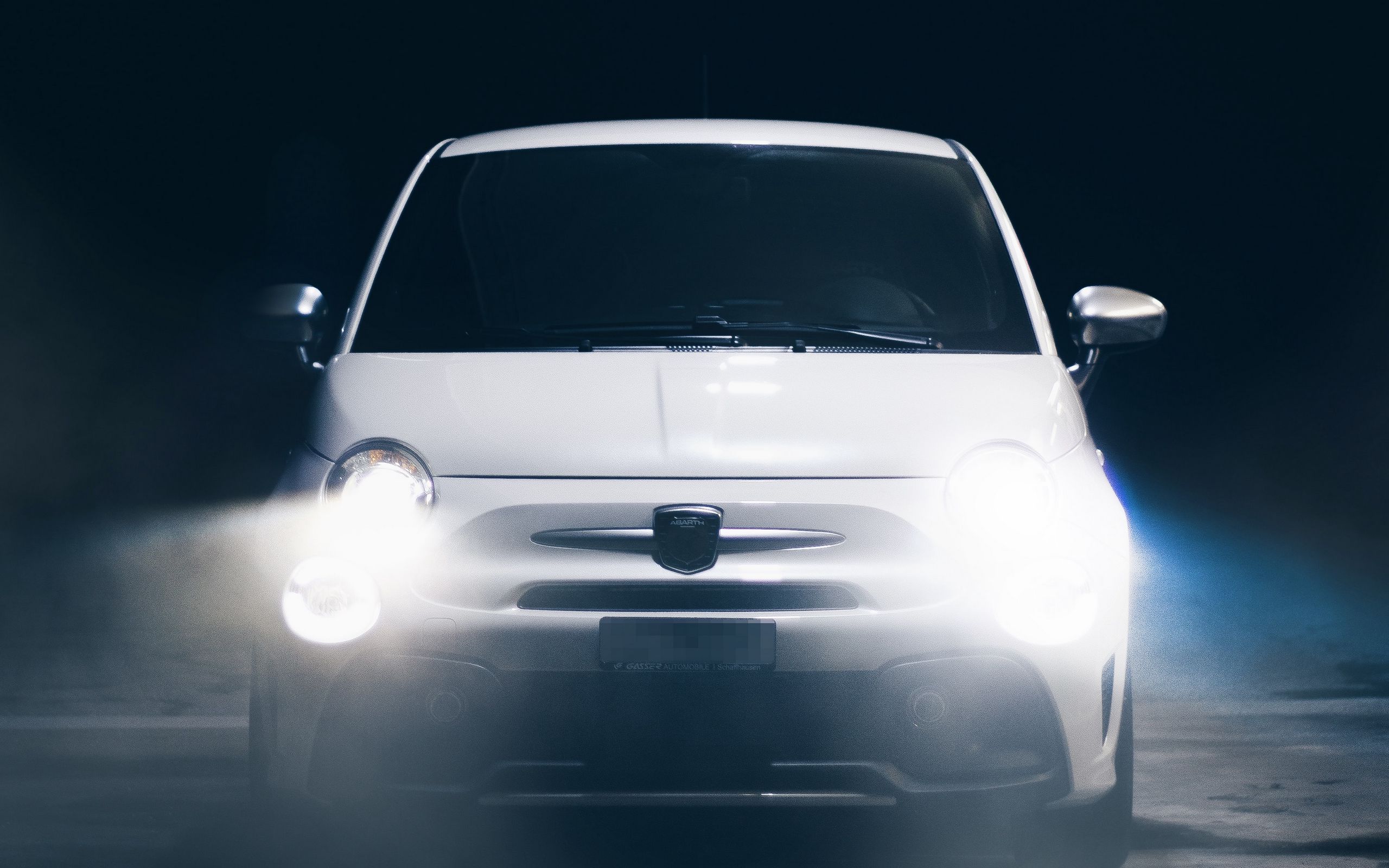 Download wallpaper 2560x1600 car, white, light, bright, front view ...